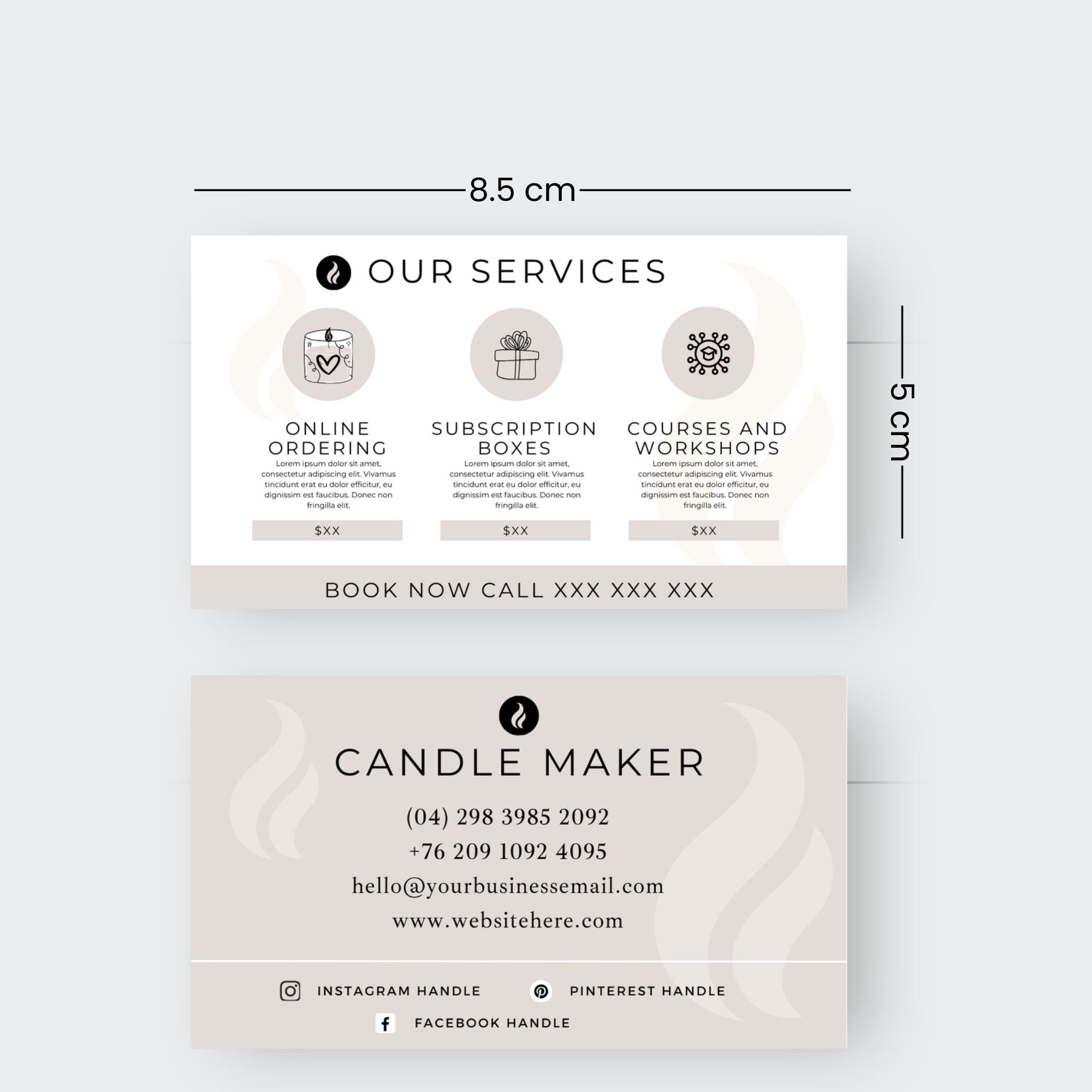 Candle Maker Business Card Template, Chandler Business Card, Printable ...