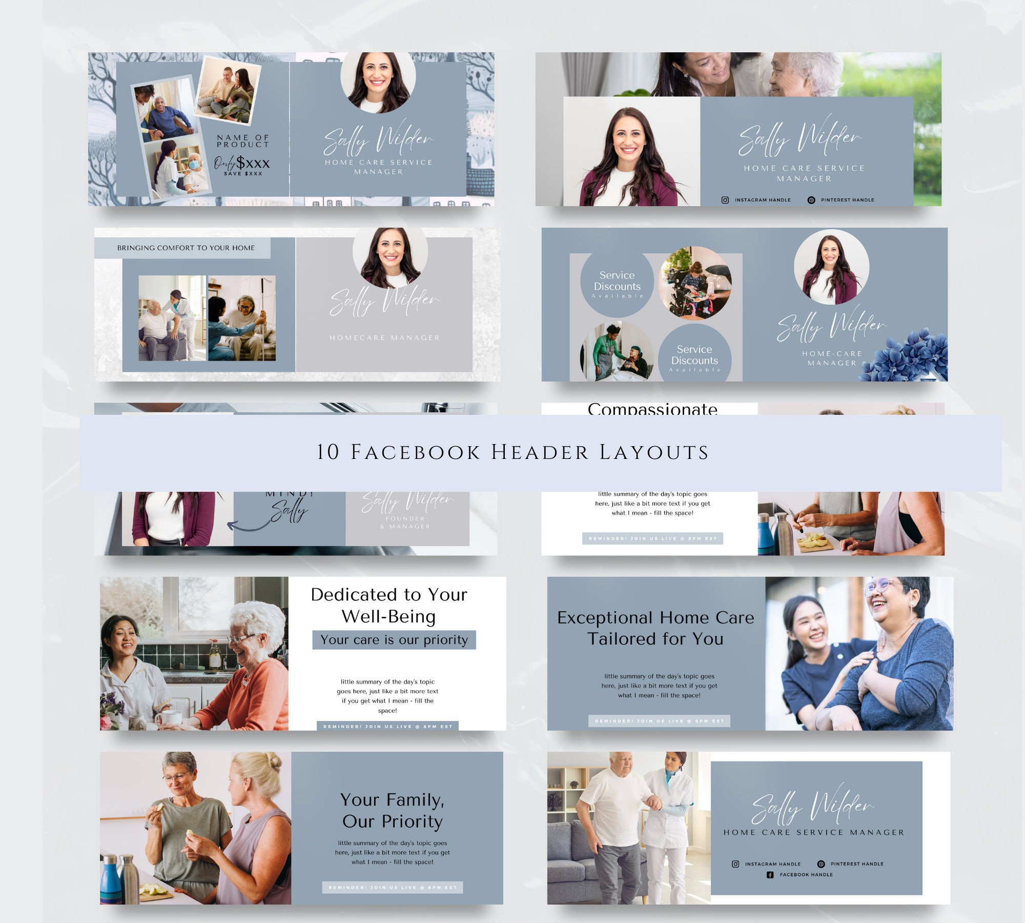 Home Care Service Marketing Template Bundle, Newsletters, Home Care ...