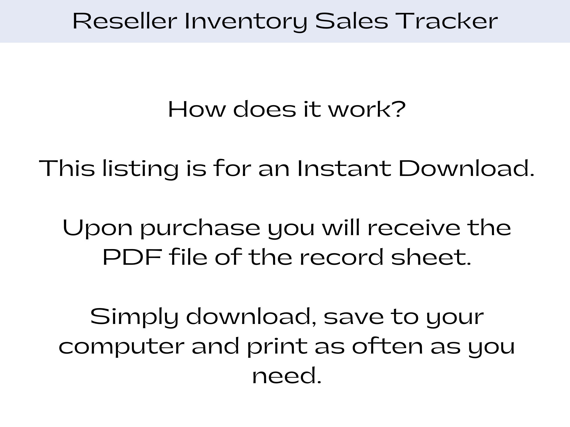 Reseller Inventory Tracker | Reseller Inventory Sales Tracker ...