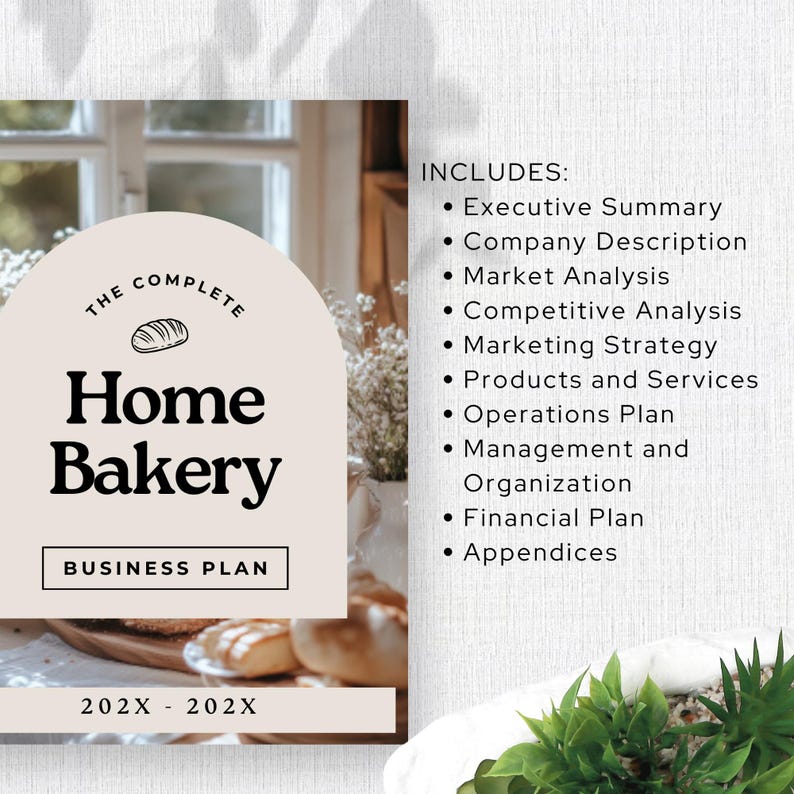Home Baking Business Plan Template, Editable Bakery Startup Business ...