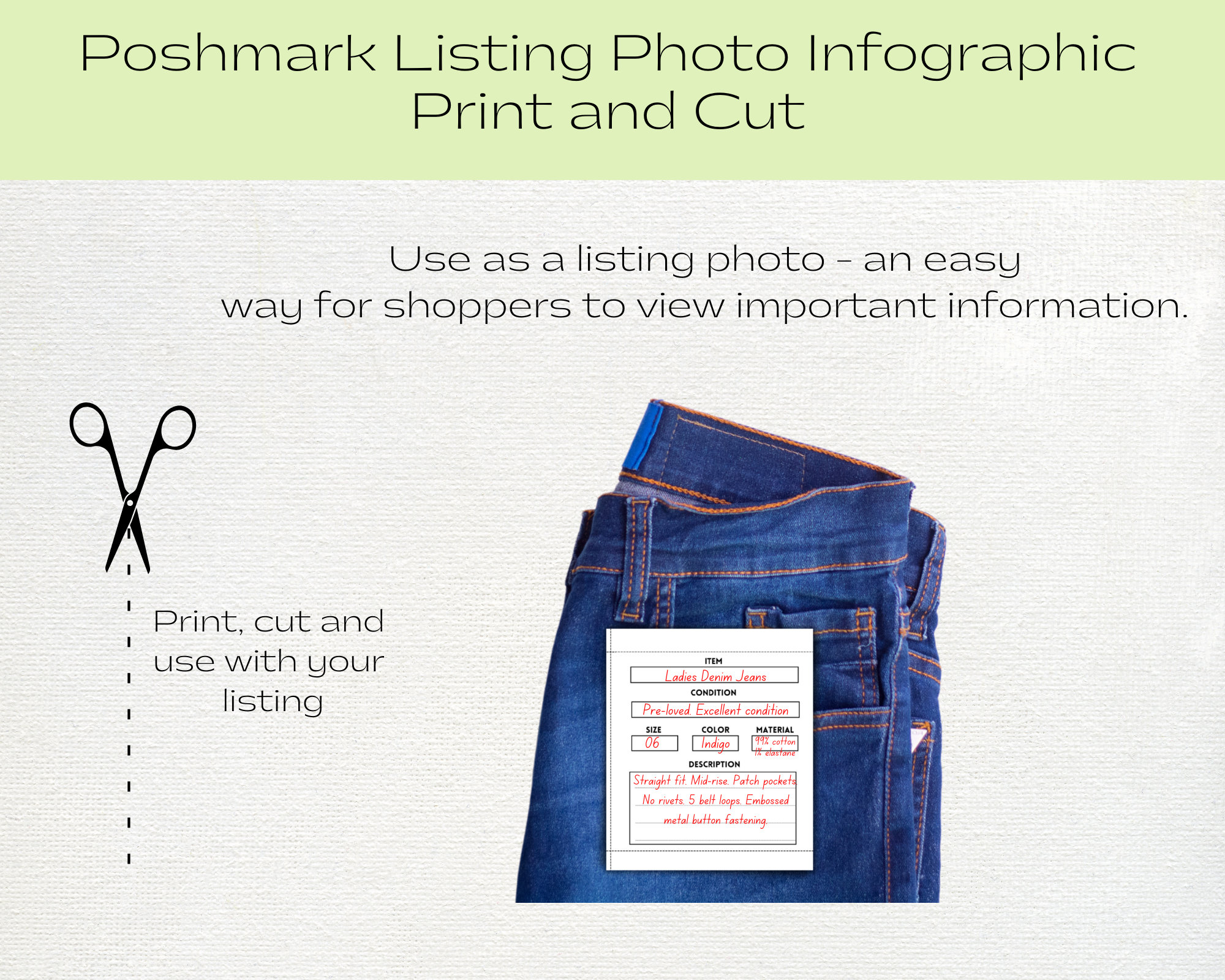Poshmark Templates for Clothing Photo Infographics, Printable Poshmark ...