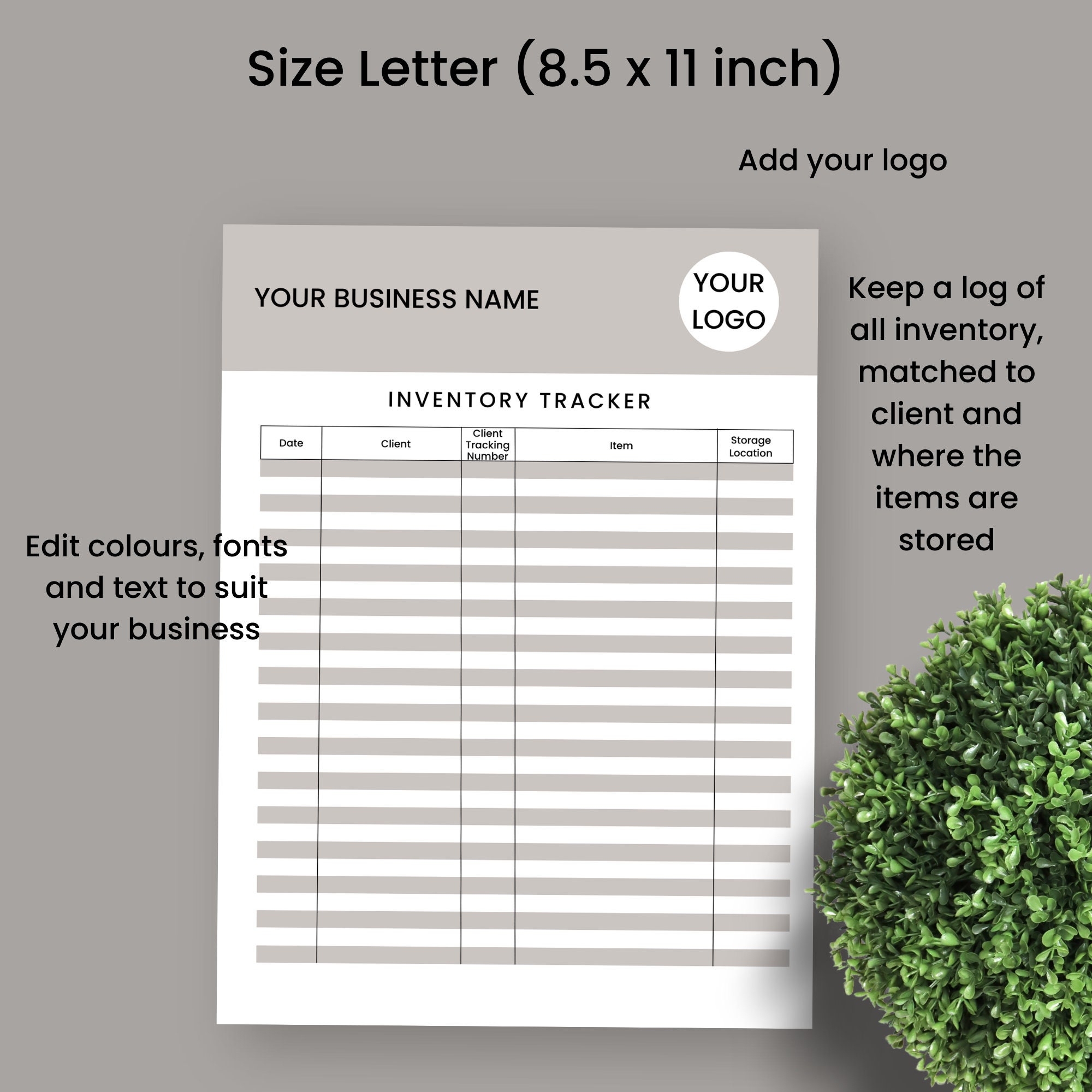 Consignment Store Inventory Tracker, Editable Reseller Consignment ...