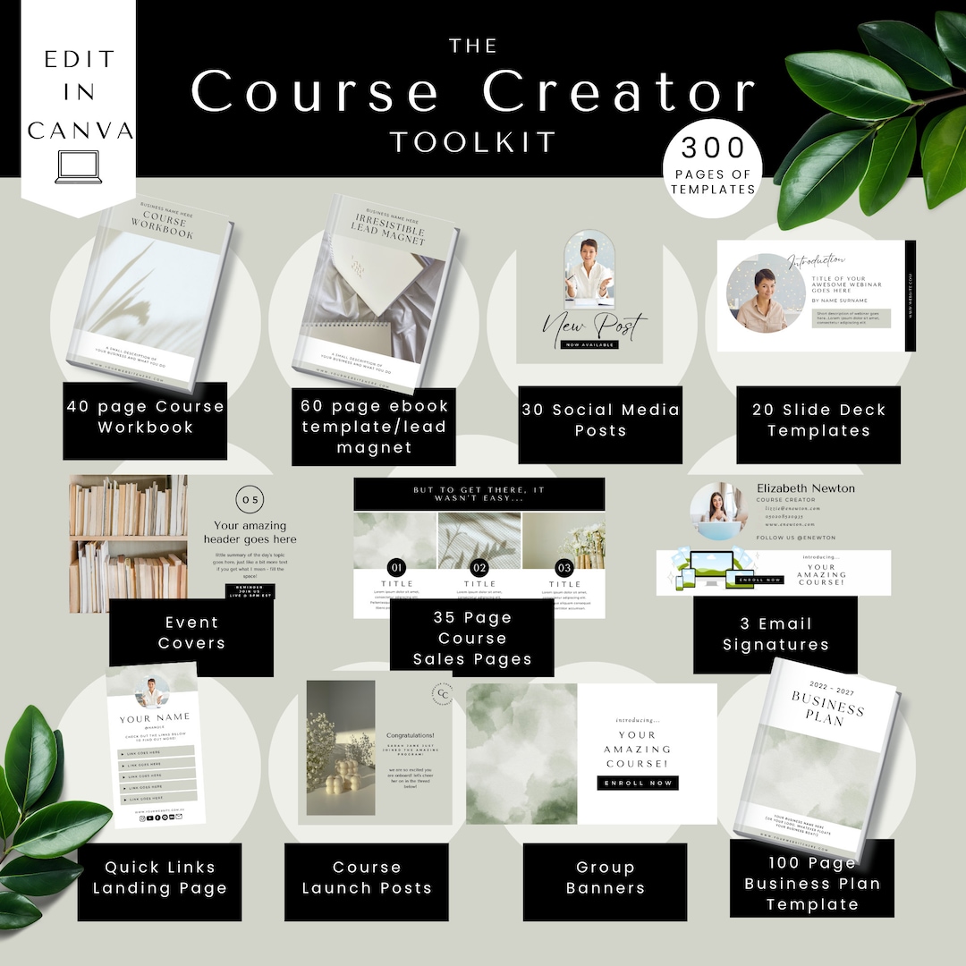 Canva Course Creation Template Bundle for Coaches, Course Toolkit to ...