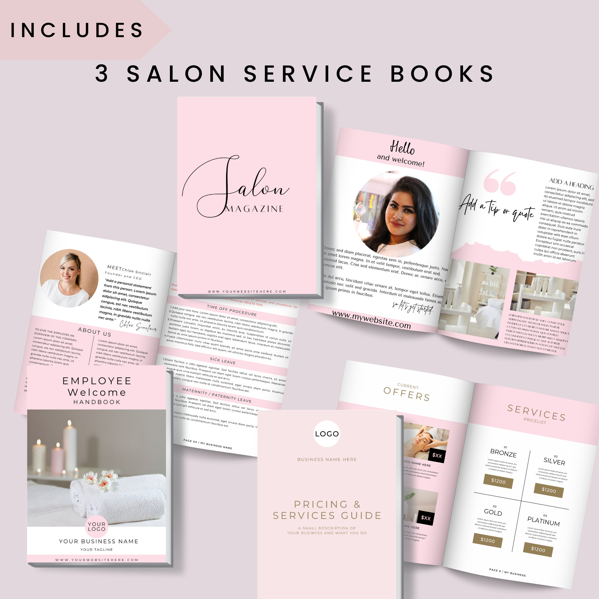 Beauty Salon Planner and Business Templates Pack Instagram - Etsy