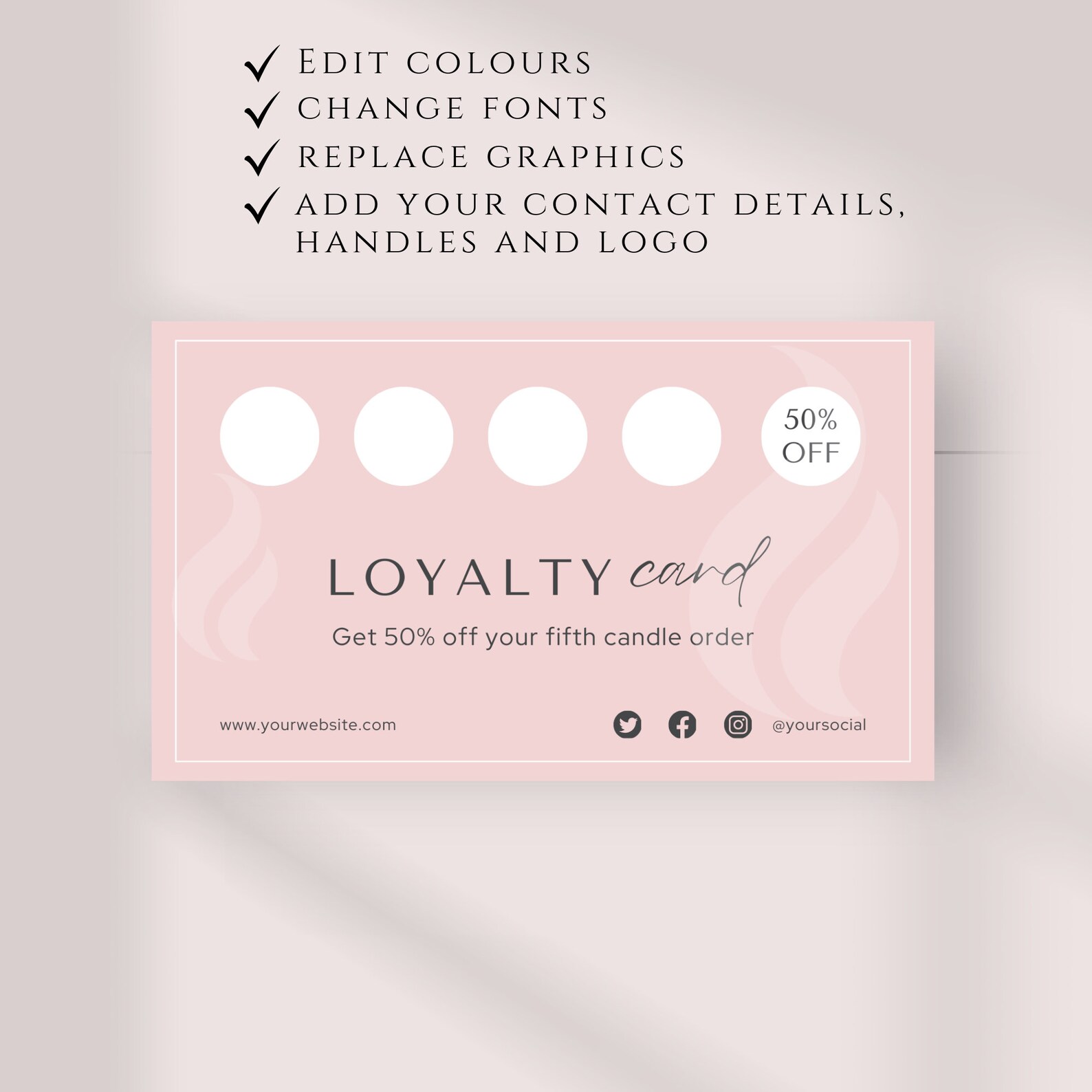 Candle Maker Loyalty Card Template, Customer Reward Card, Discount Card ...