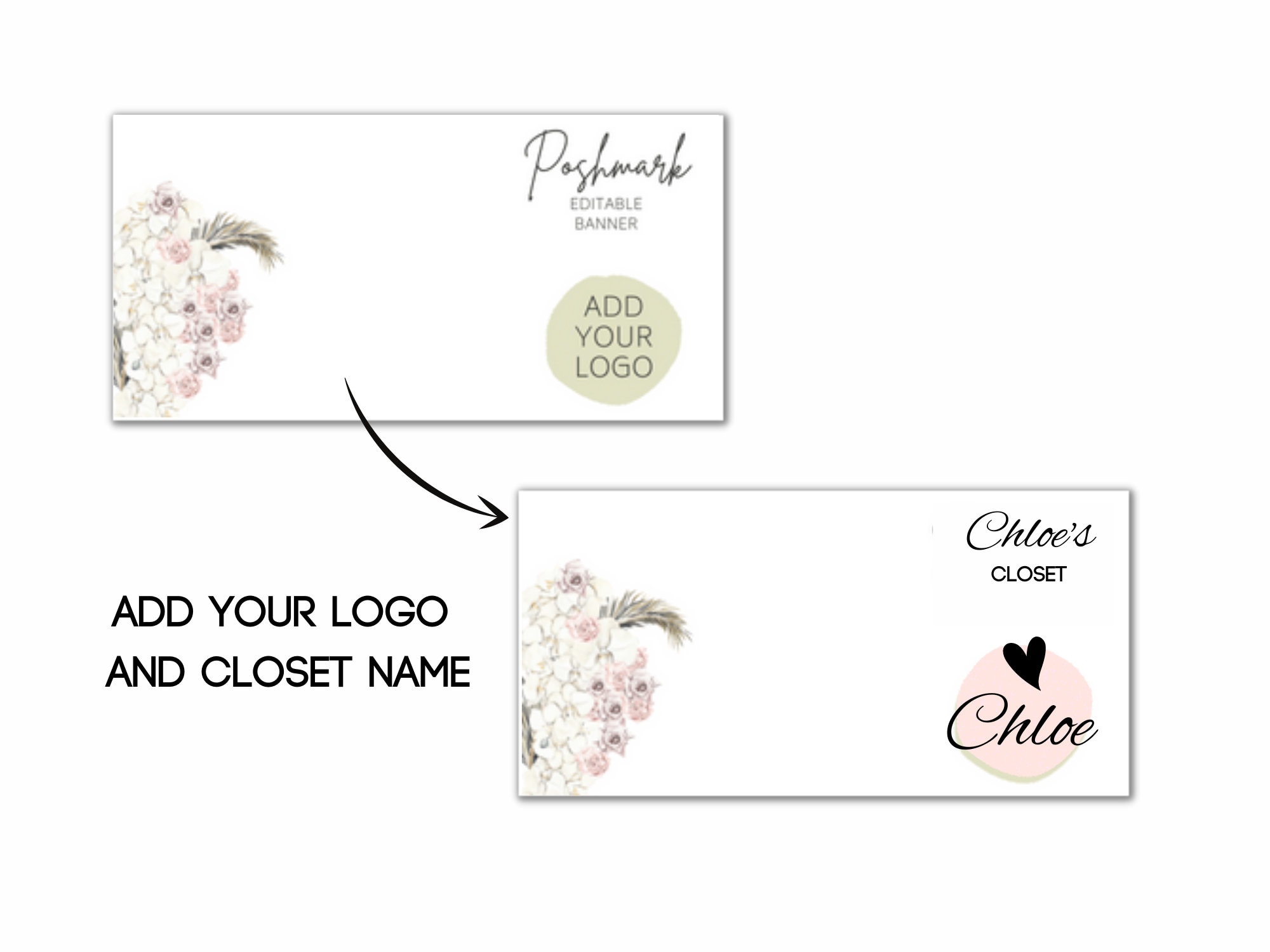 Poshmark Boho Editable Shop Sign and Banner Templates Customizable ...