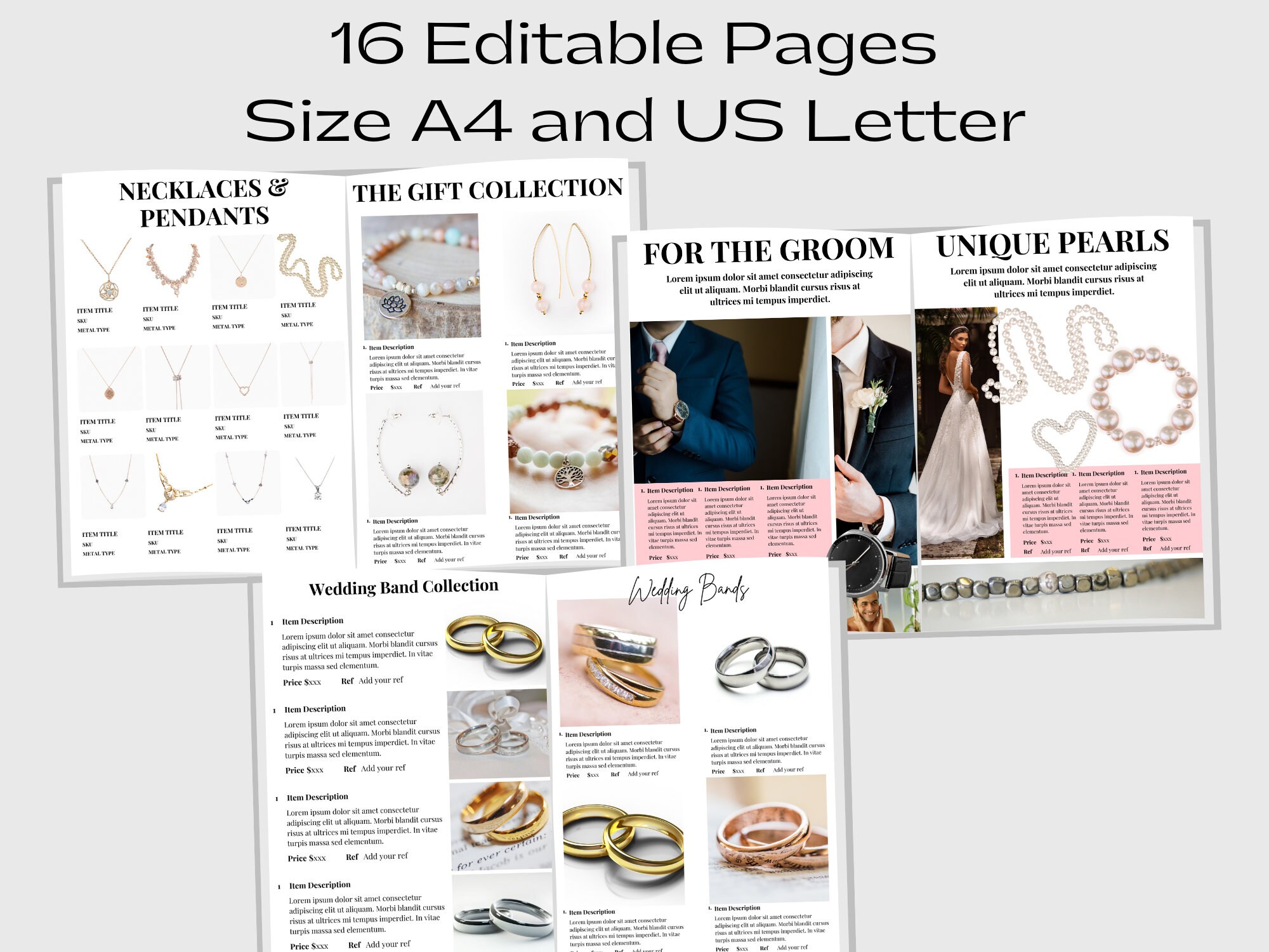 Editable Wholesale Jewelry Line Sheet Template, Canva Stock Catalog ...