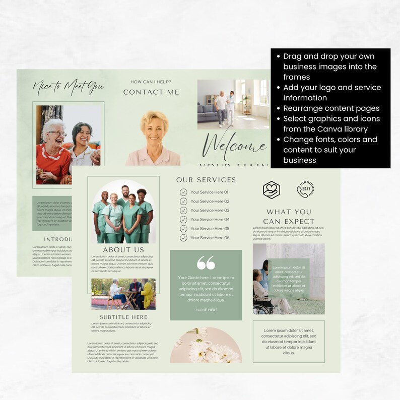 Home Care Service Trifold Brochure, Business Information Leaflet ...