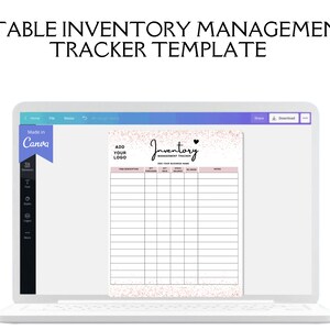 Editable Inventory Tracker, Printable Business Inventory Record ...