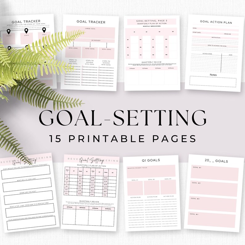 Printable PDF Goal Setting Worksheet, Goal Planning Resources for ...