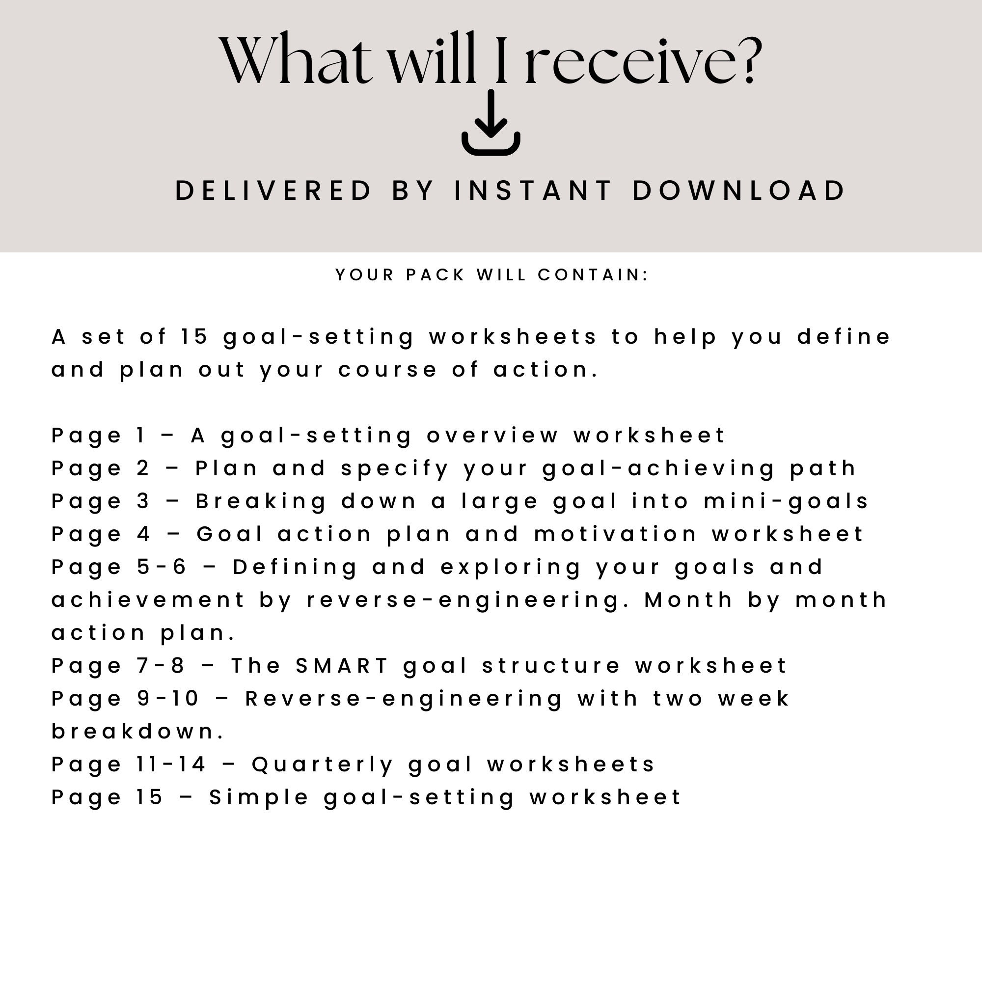 2024 Goals Worksheets, Printable PDF Goal Setting Worksheet, SMART Goal ...