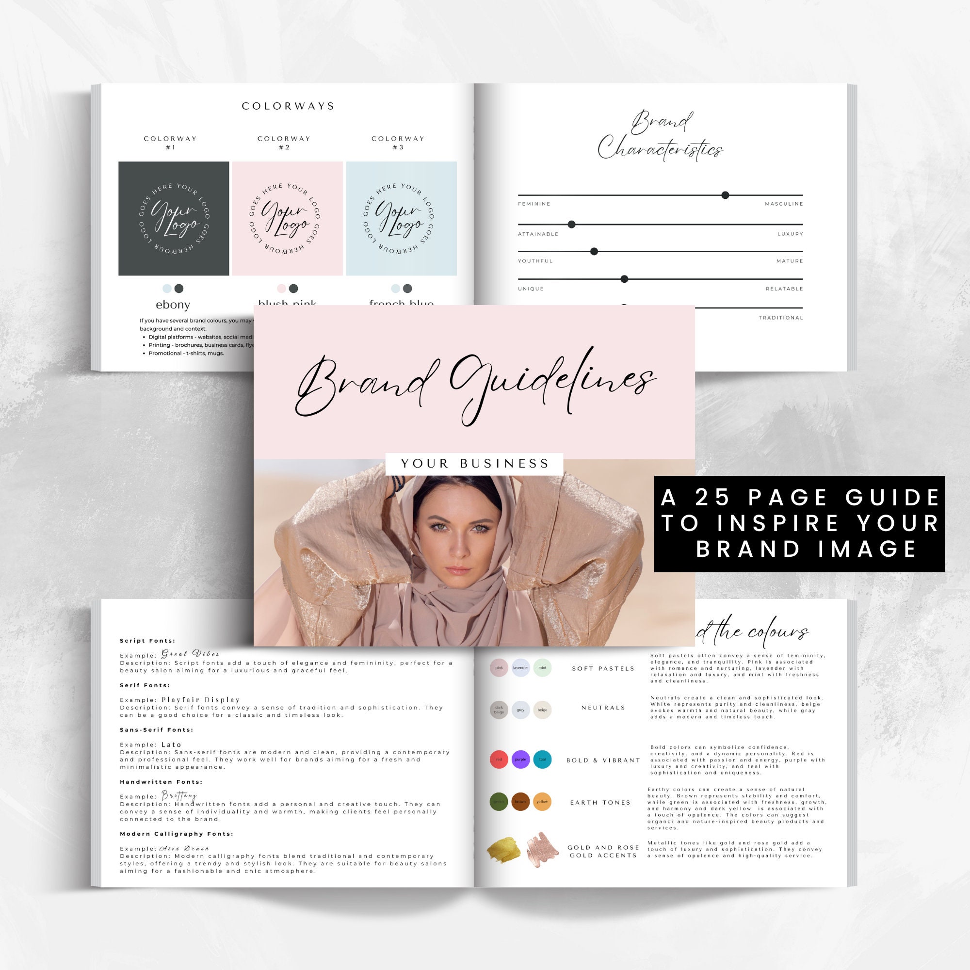 Beauty Salon Brand Identity Kit, Branding Templates Bundle, Salon ...