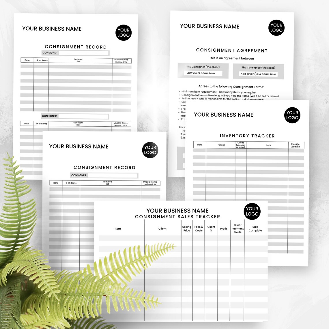 Editable Consignment Record - Keeping Pack, Agreement, Sales Tracker ...