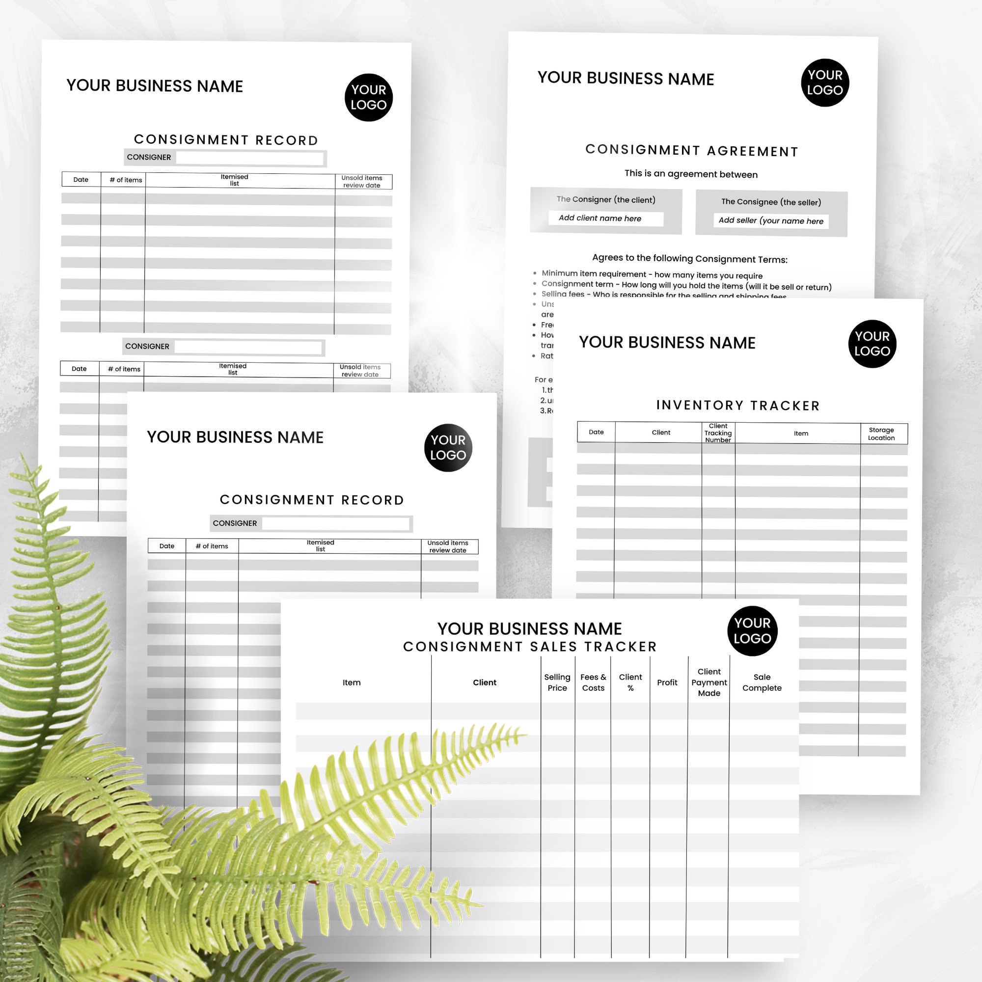 Editable Consignment Record - Keeping Pack, Agreement, Sales Tracker ...