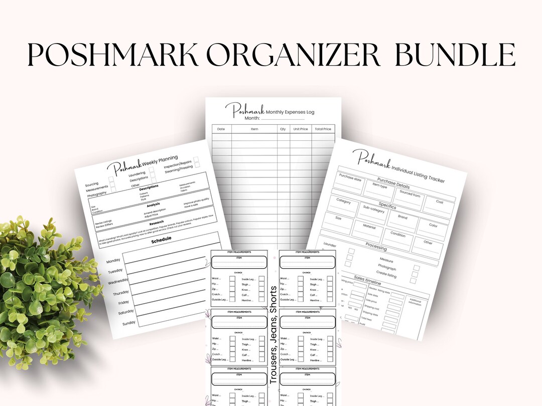 Poshmark Reseller Organizer Bundle, Printable Planner Worksheets ...