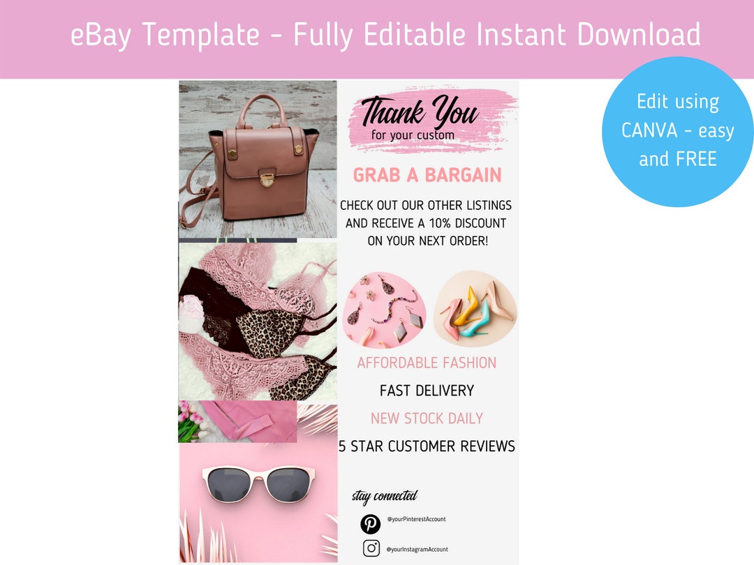 Ebay or Poshmark Template Editable Sales Flyer, Promotional Leaflet ...