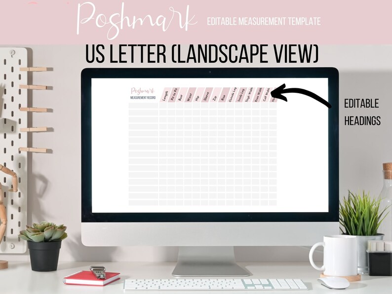 Poshmark Editable Measurement Template | Record of Measurements ...