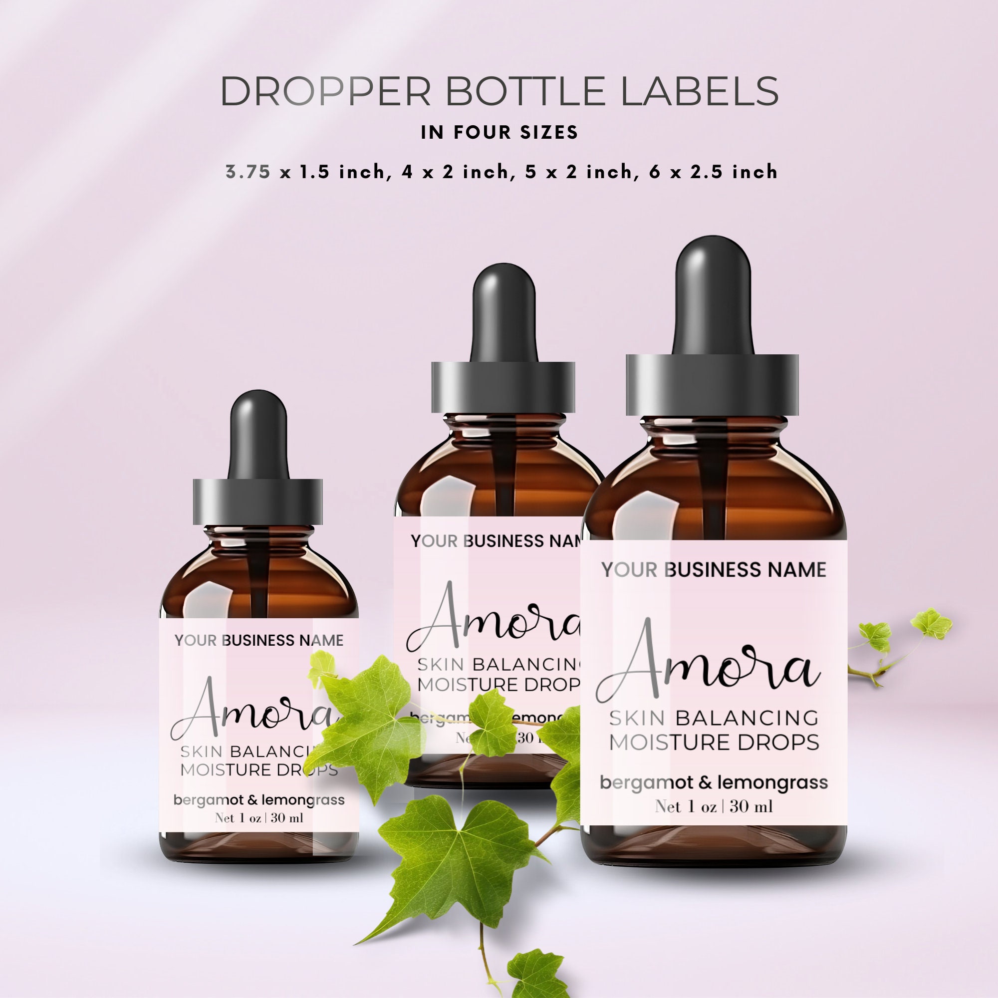 Cosmetic Bottle Labels Templates, Skincare Sticker Labels for Beauty ...