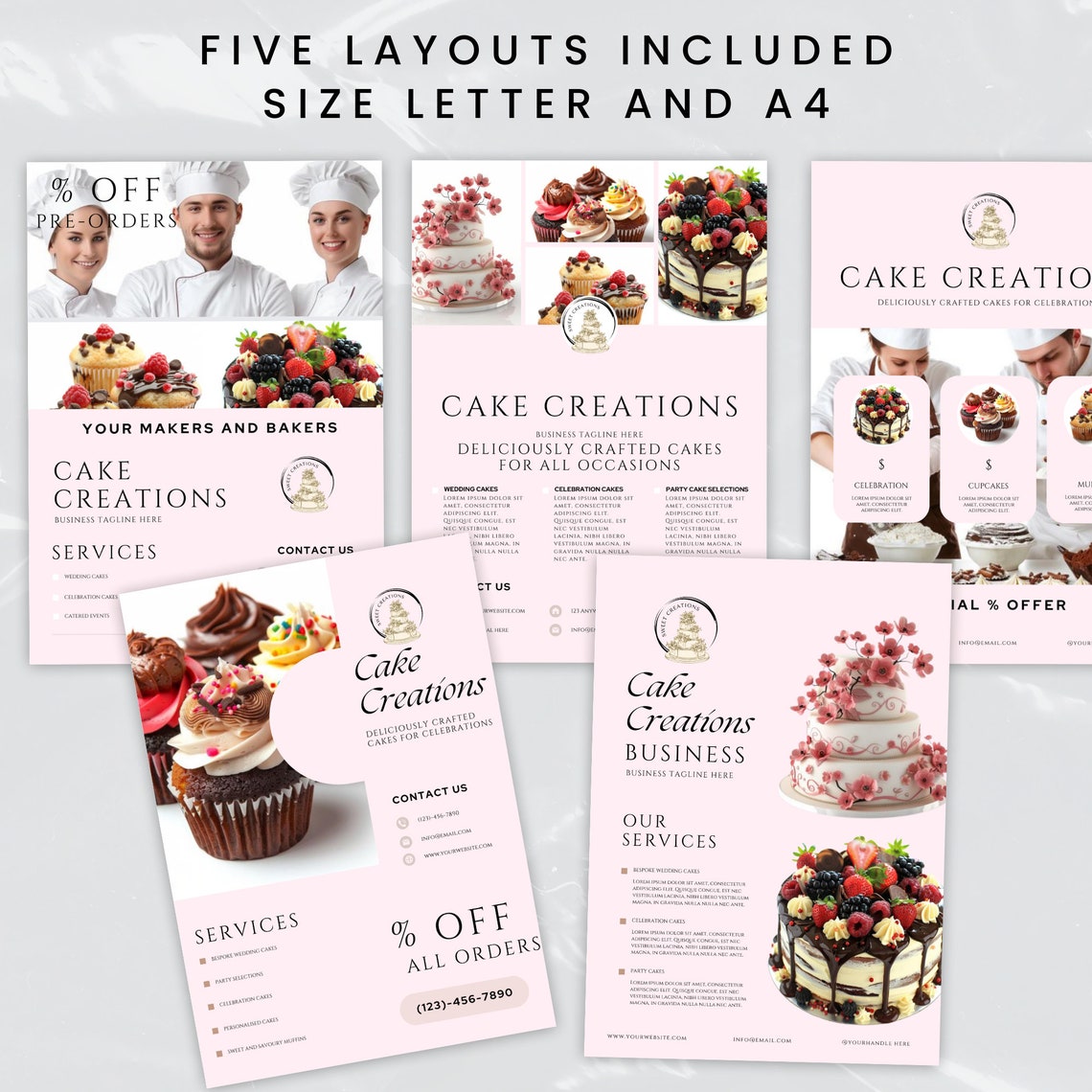 Cake Maker / Bakery Business Flyers, Cake Decorator Advertisement ...
