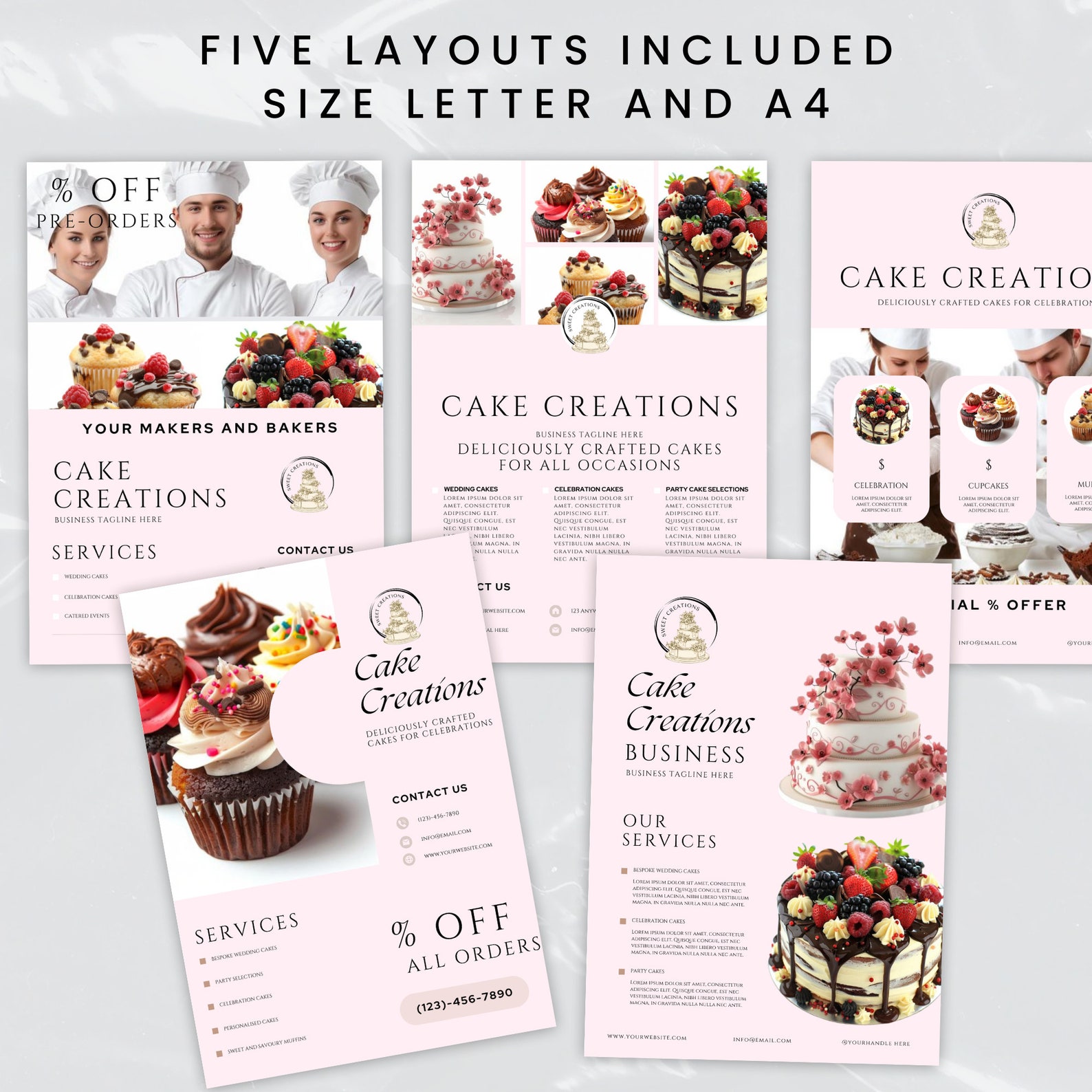 Cake Maker / Bakery Business Flyers, Cake Decorator Advertisement ...