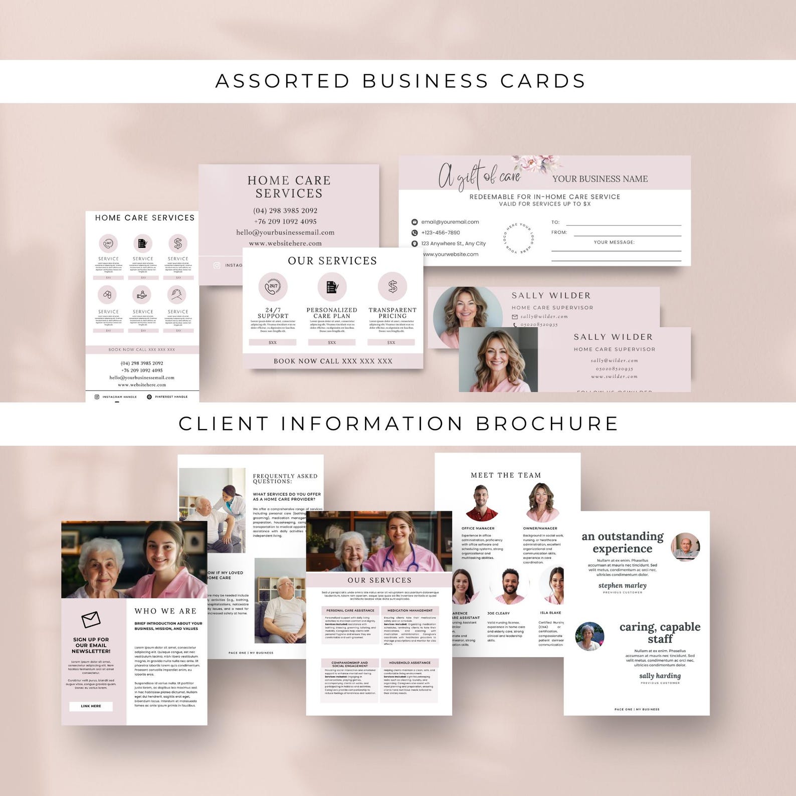 Home Care Service Branding Pack, Health Care Business Templates ...