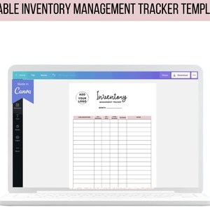 Editable Inventory Tracker, Printable Business Inventory Record ...
