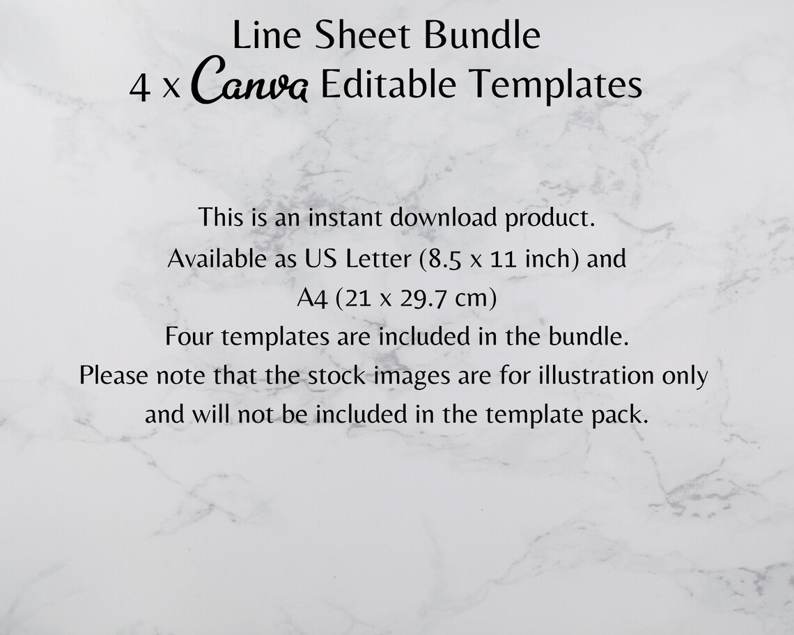 Editable Line Sheet Templates Bundle, Wholesale Linesheet Templates - Etsy