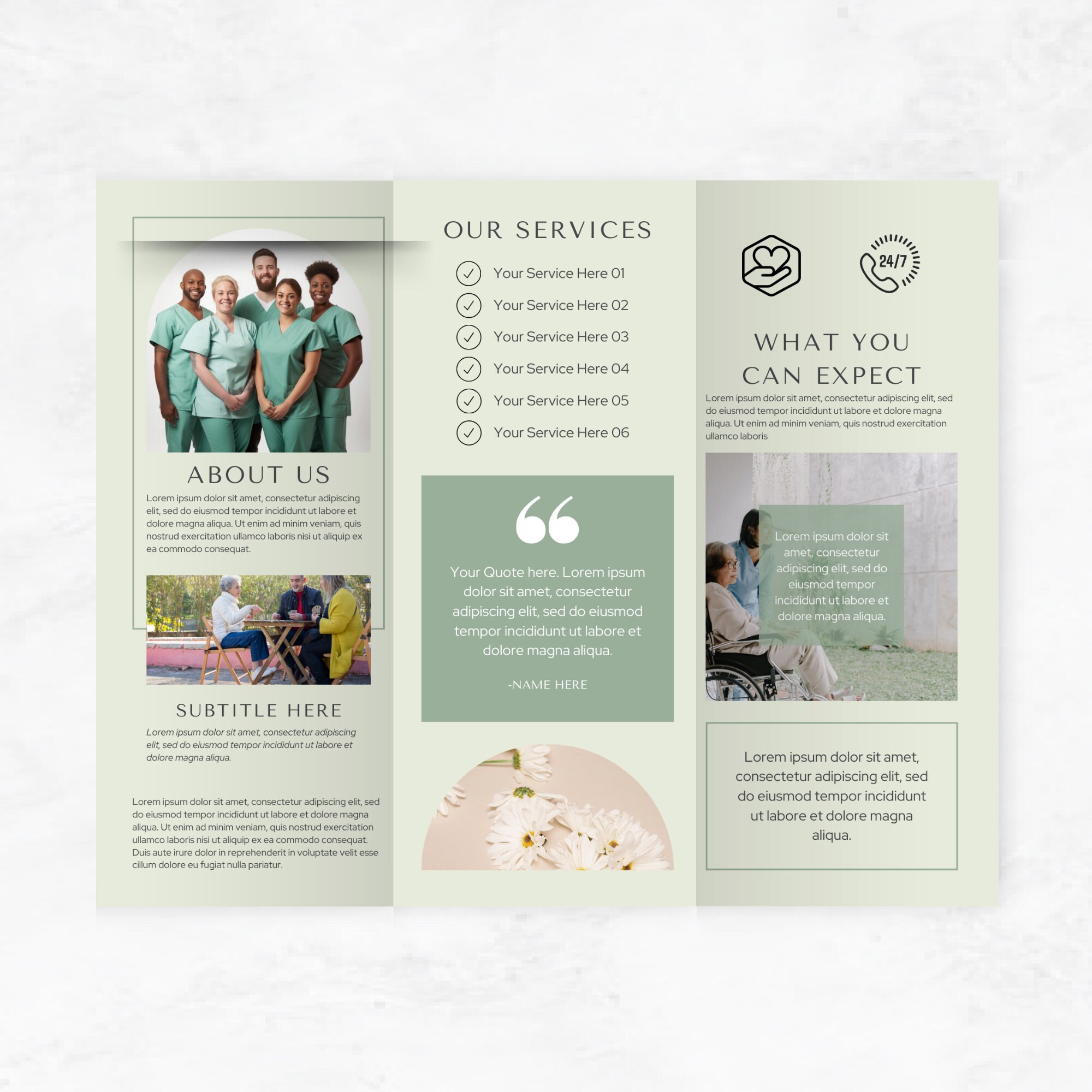Home Care Service Trifold Brochure, Business Information Leaflet ...