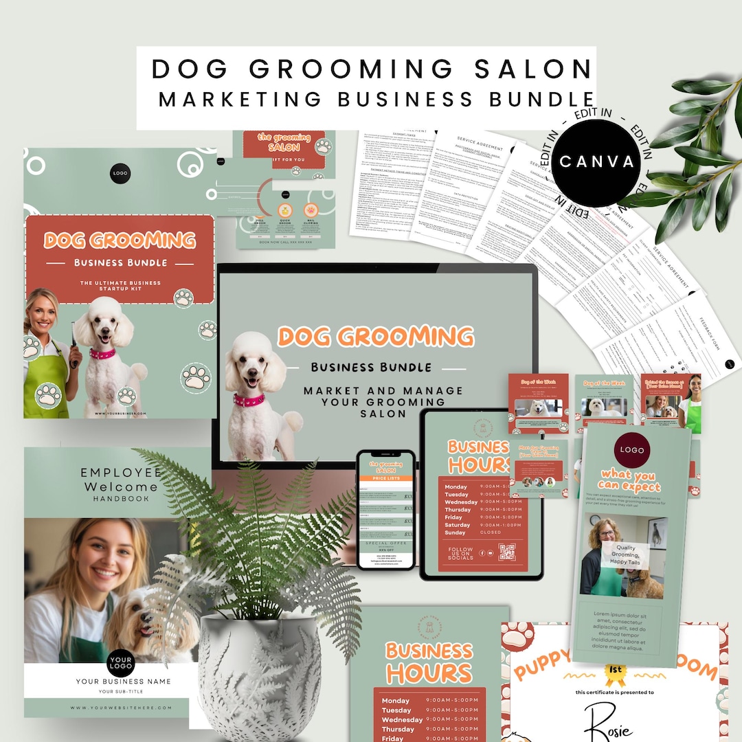 Editable Dog Grooming Business Forms Bundle, Grooming Salon Marketing ...