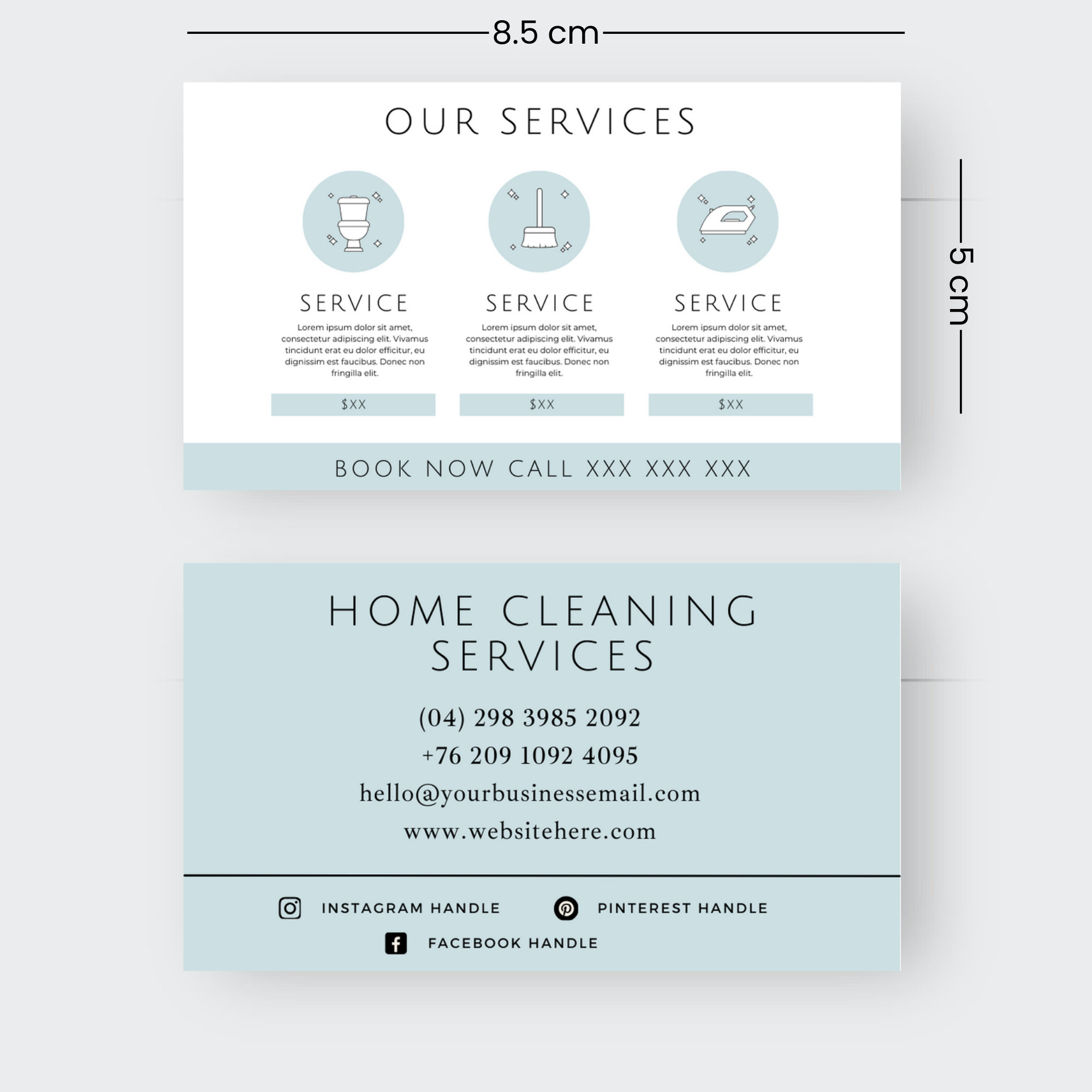 Cleaning Service Business Card Template, Editable Commercial Cleaning ...
