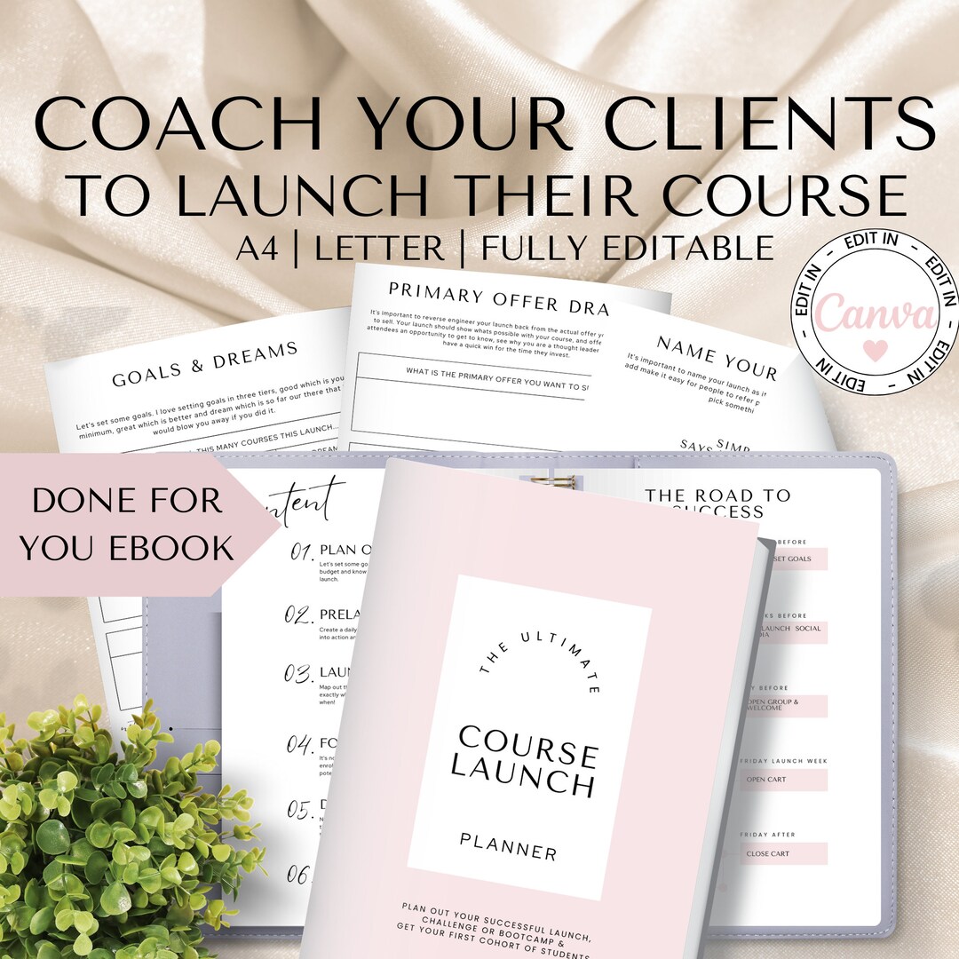Editable Online Course Launch Planner Template, Printable Course Launch ...