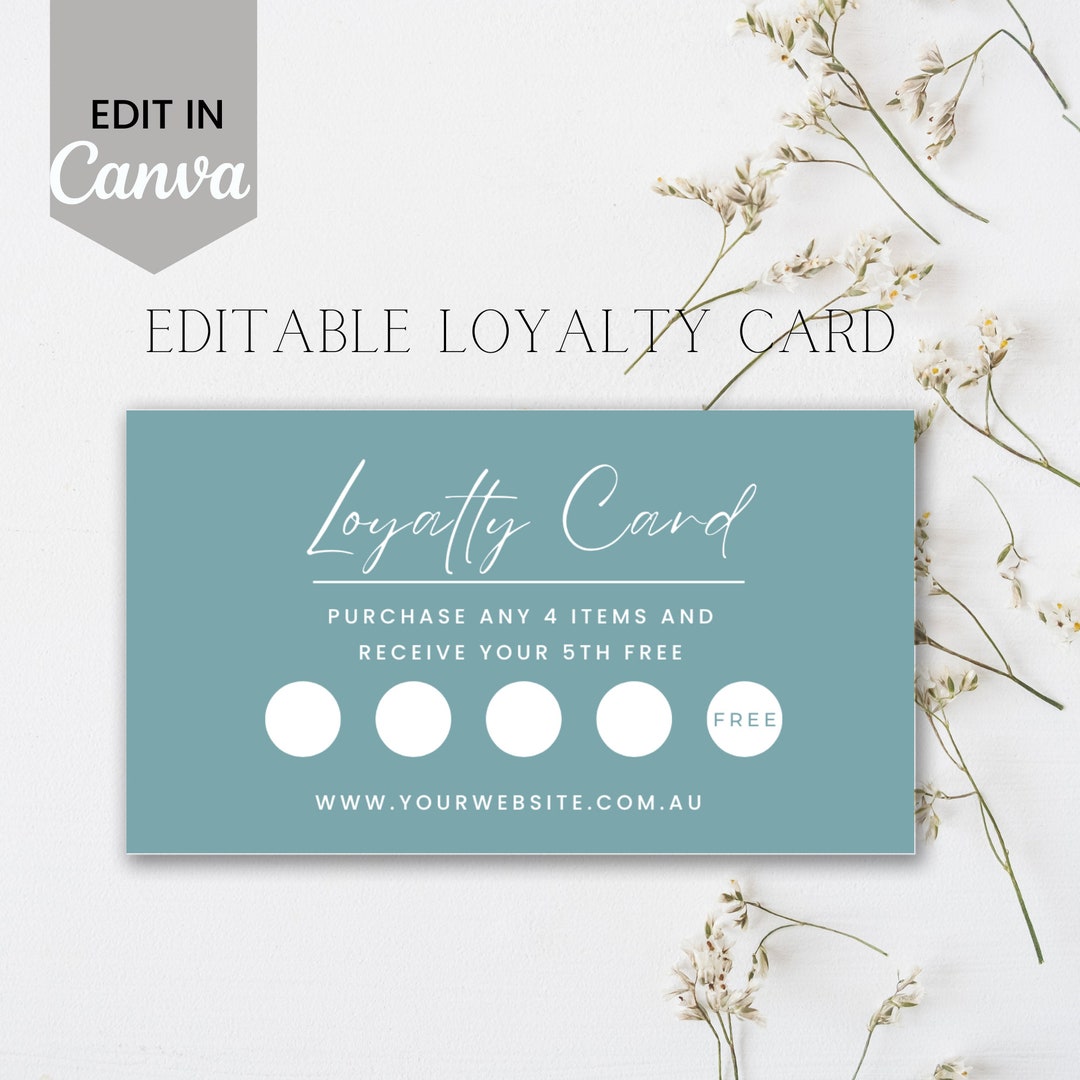 Editable Loyalty Card Template for Beautician Nail Tech Hair - Etsy