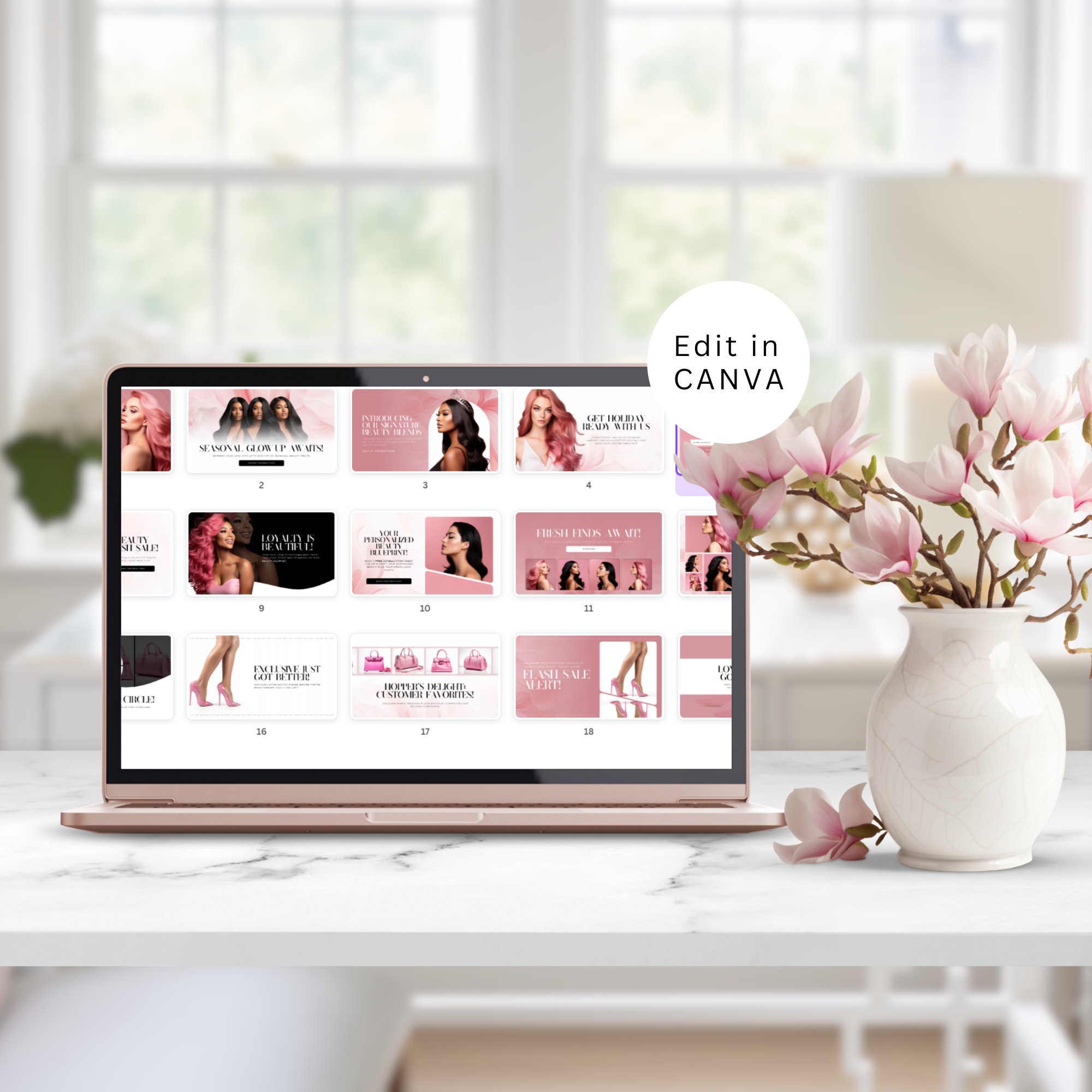 Web Banners for Fashion and Beauty Website, 20 Website Headers, Pink ...