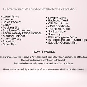 Editable Small Business Forms, Instagram Post Templates and Line Sheet ...