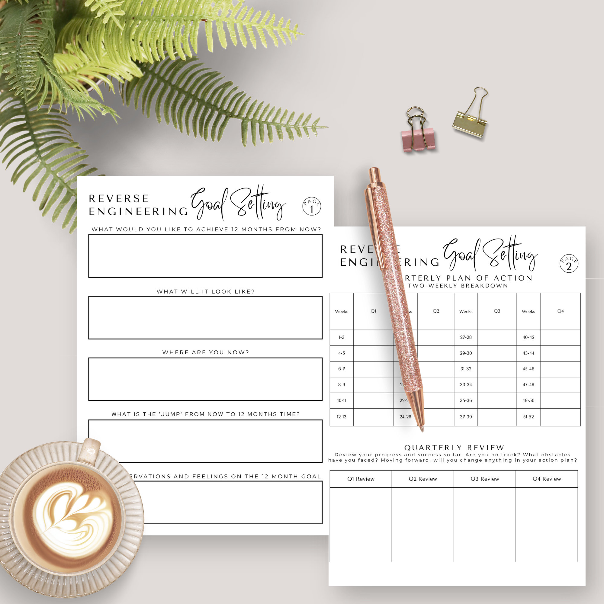 2024 Goals Worksheets, Printable PDF Goal Setting Worksheet, SMART Goal ...