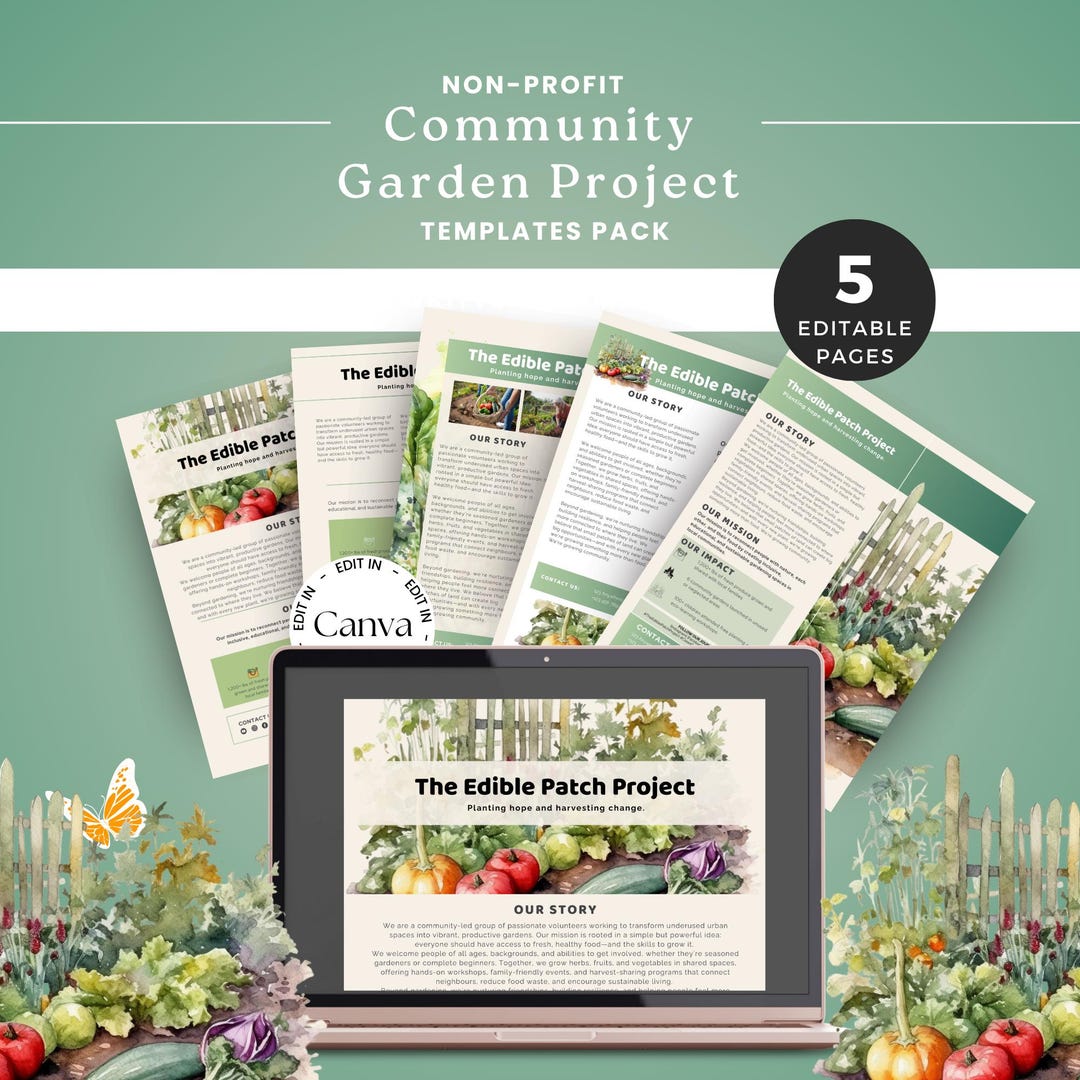 One Pager Community Garden Project Templates – Editable One-page ...