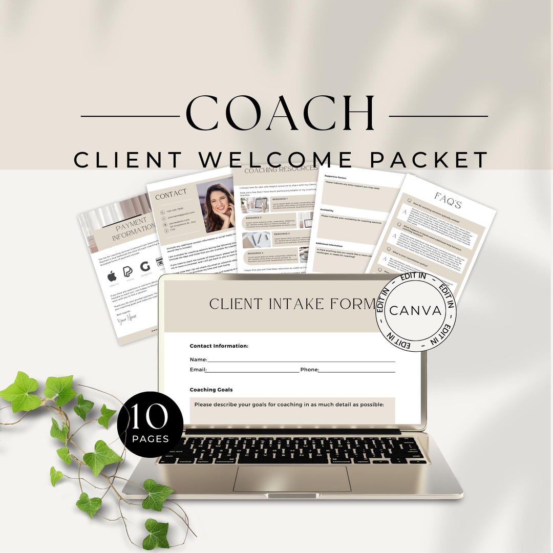 Coaching Client Welcome Packet Template: 37-page Onboarding Forms ...