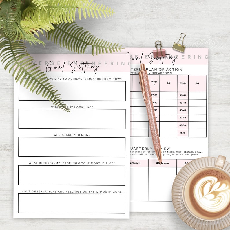 Printable PDF Goal Setting Worksheet, Goal Planning Resources for ...