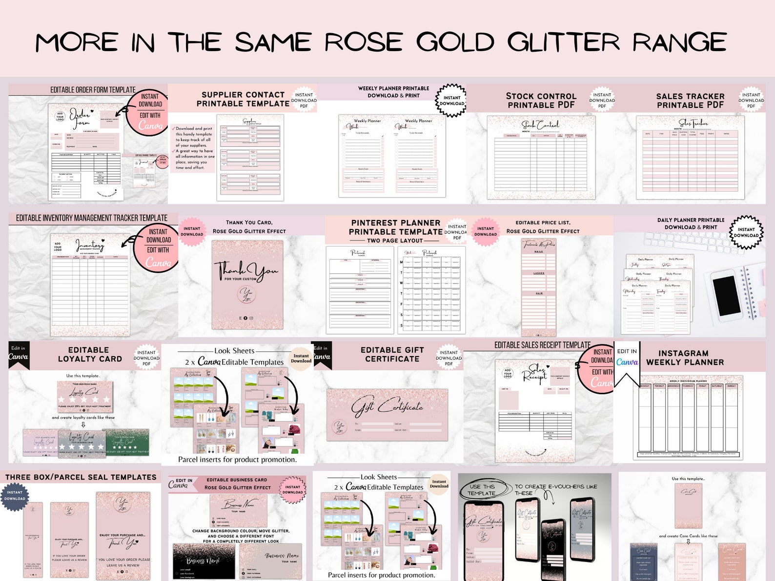Stock Control Template, Inventory Management PDF Printable Record Sheet ...
