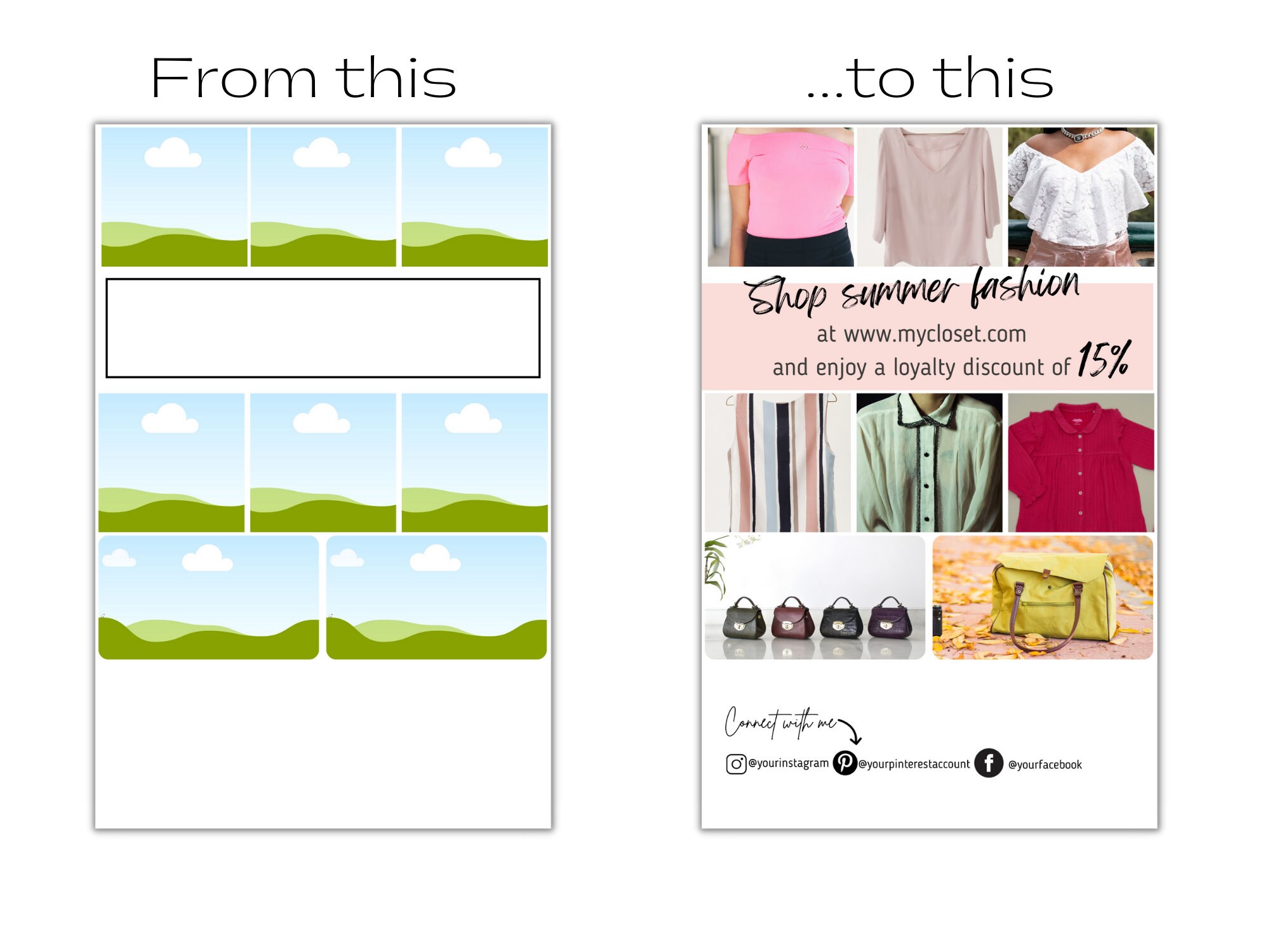 Poshmark Sales Flyer Mockup Template Pack, Three Canva Templates ...