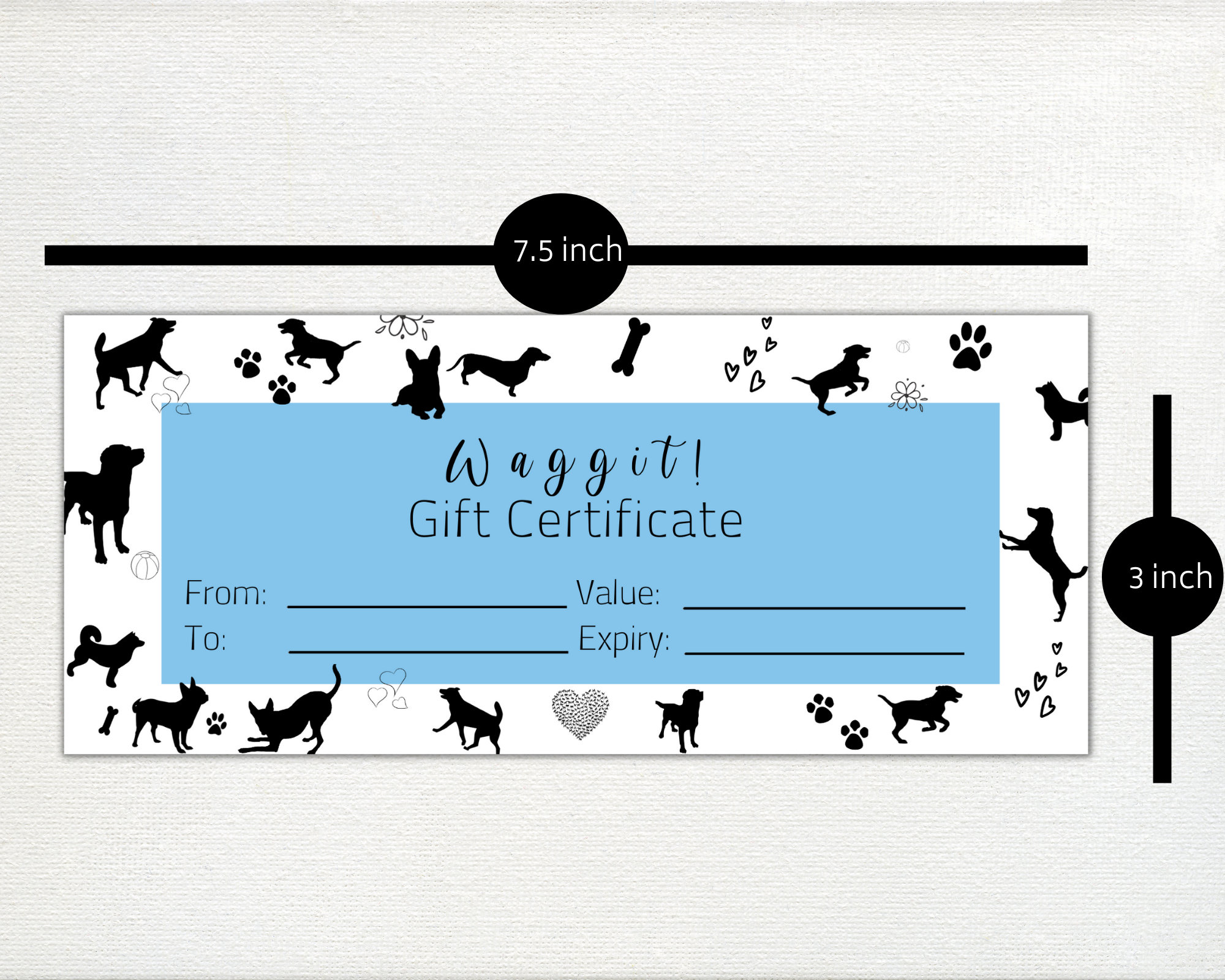 Dog Gift Certificate Template. DIY Gift Voucher for Small Business ...