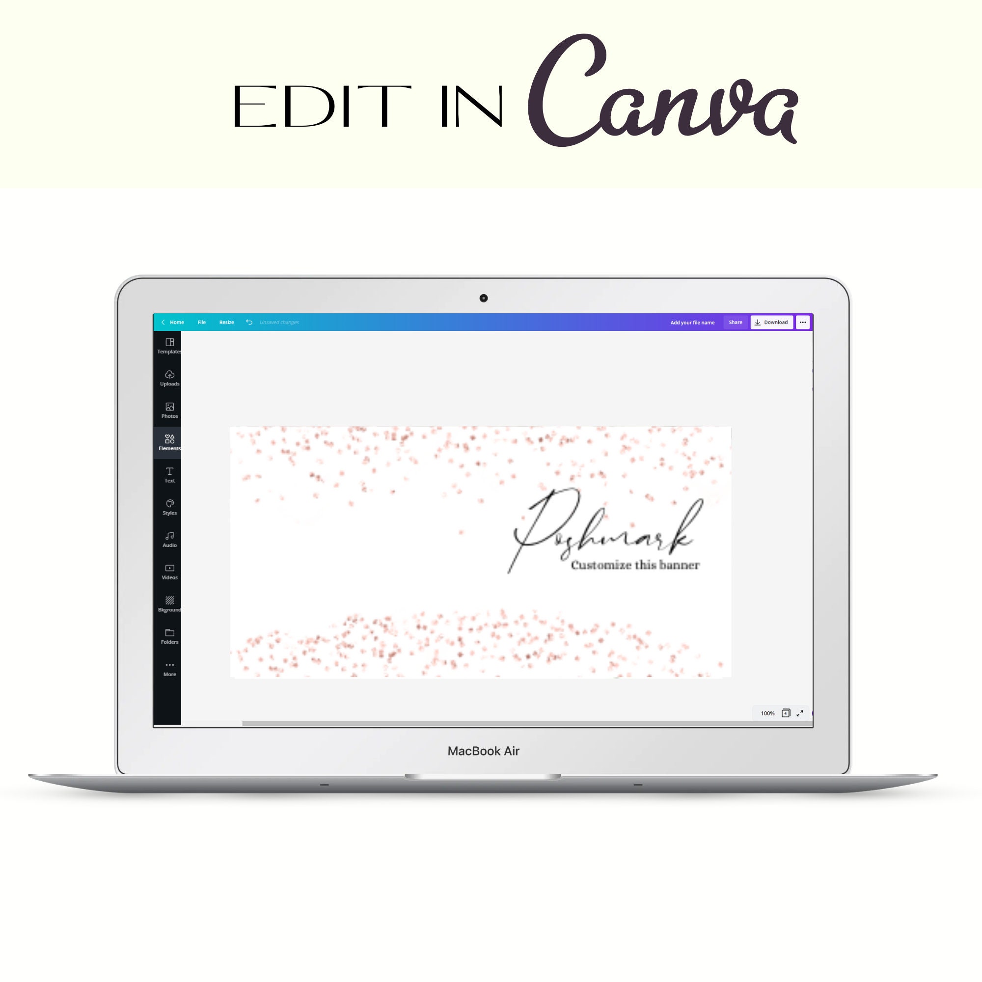 Poshmark Header | Editable Poshmark Banner | Customize | Add Your Logo ...