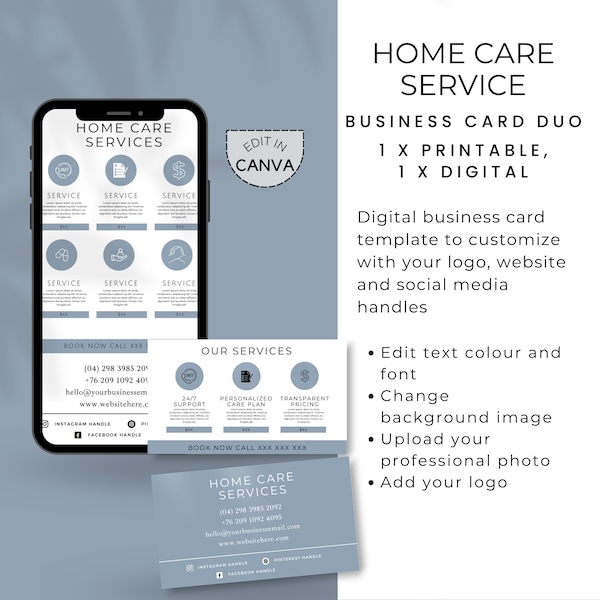 Home Care Business Cards - Etsy