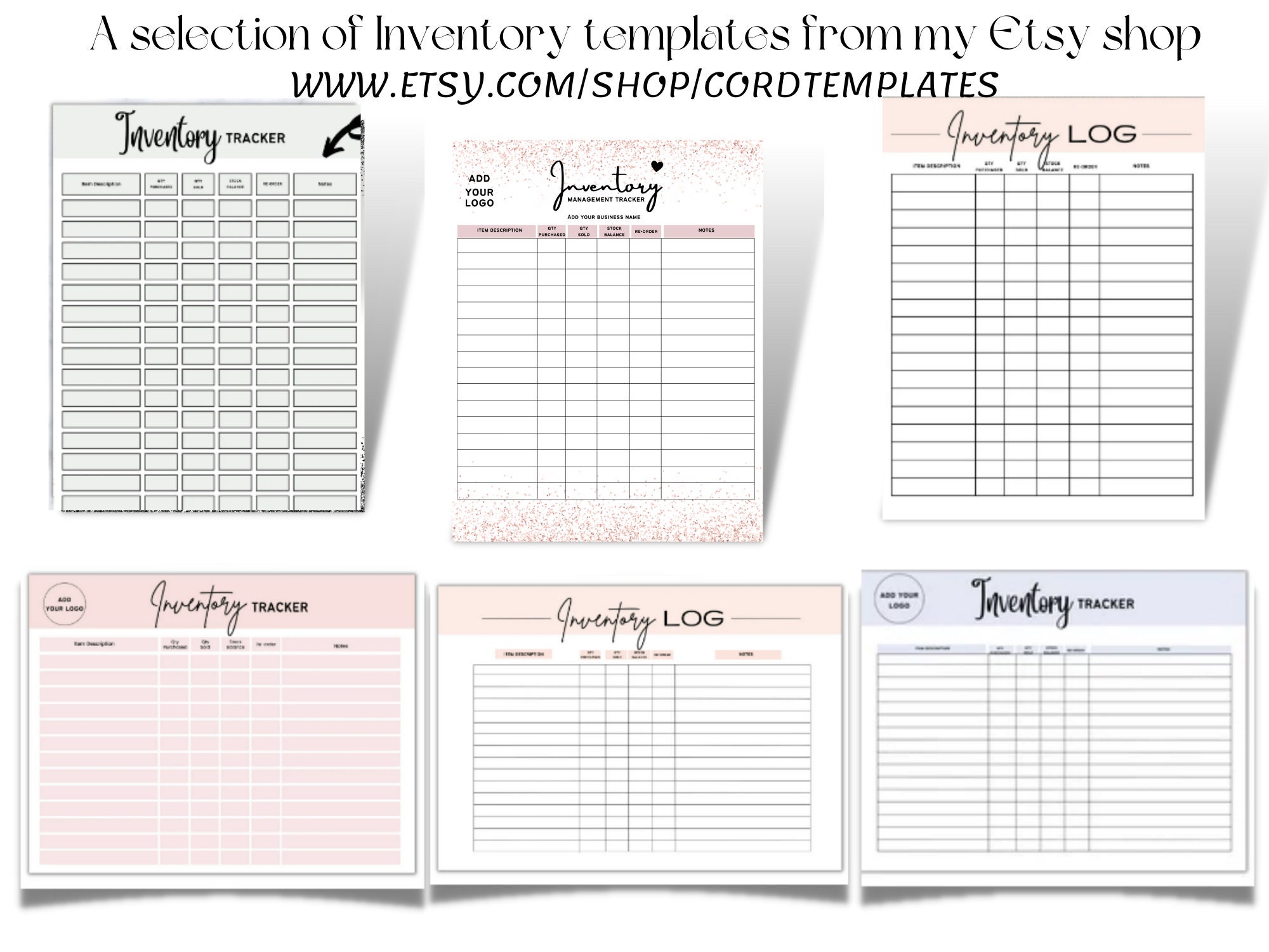 Editable Inventory Tracker, Printable Business Inventory Record ...