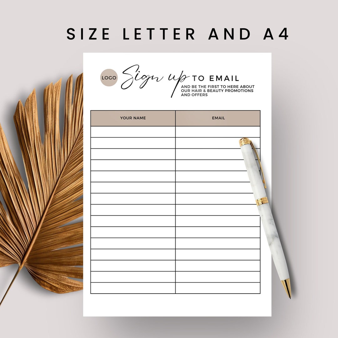 Email List Sign-up, Editable Mailing List Canva Template, Sign up Form ...