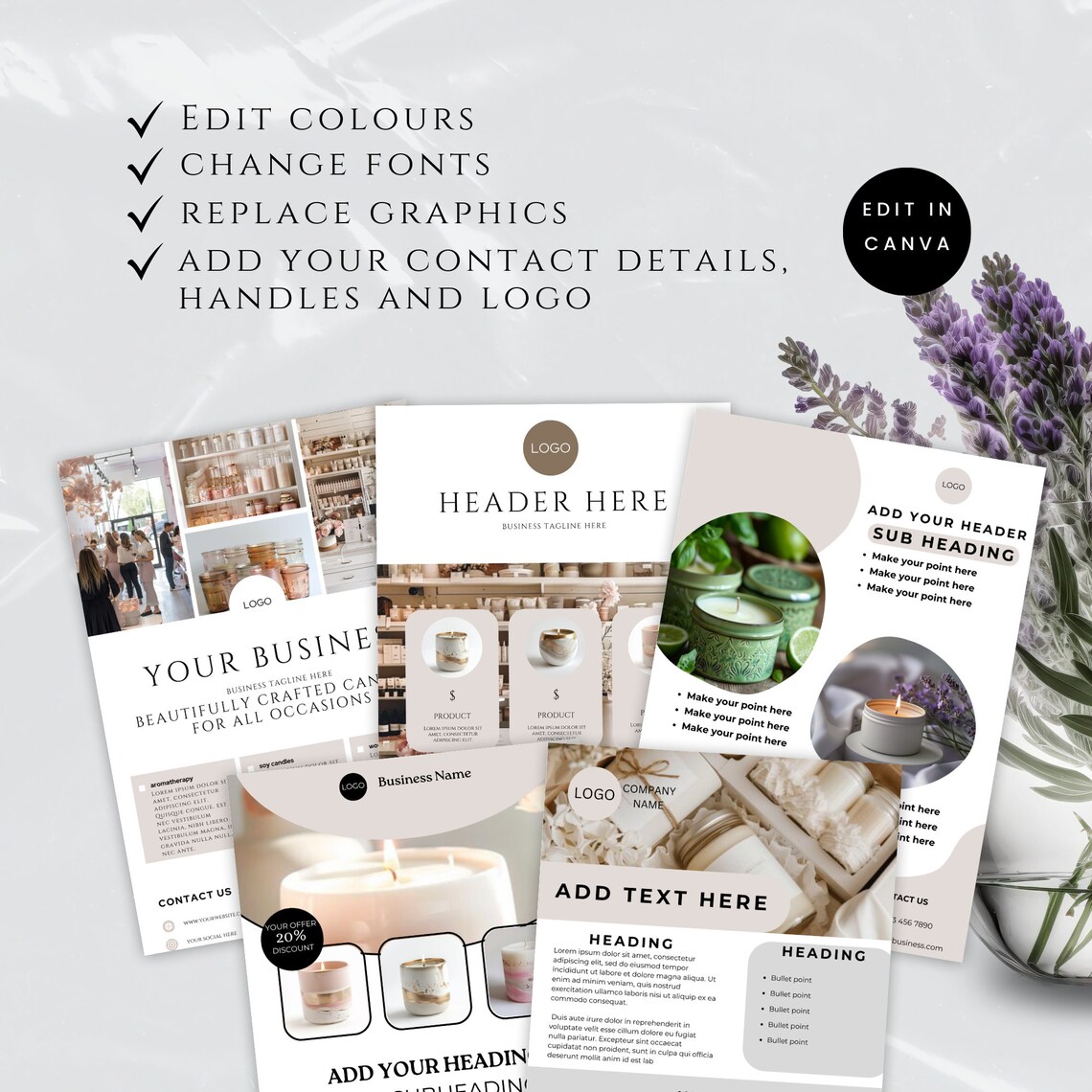 Candle Maker Business Flyers, Candle Business Advertising, Candle Craft ...