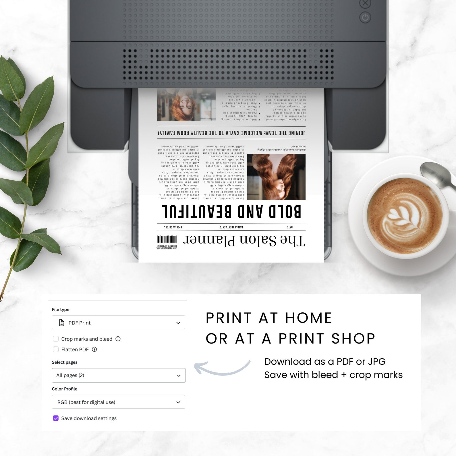 Editable Newspaper Template for Beauty Salon Promo Newsletter ...