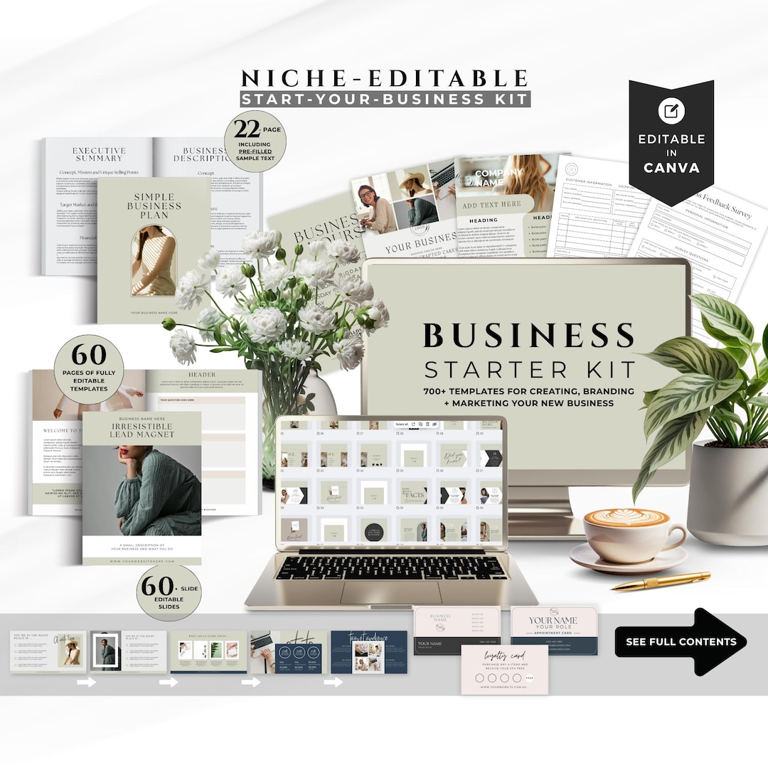 Small Business Starter Kit Canva, Editable Business Templates, Start-up ...