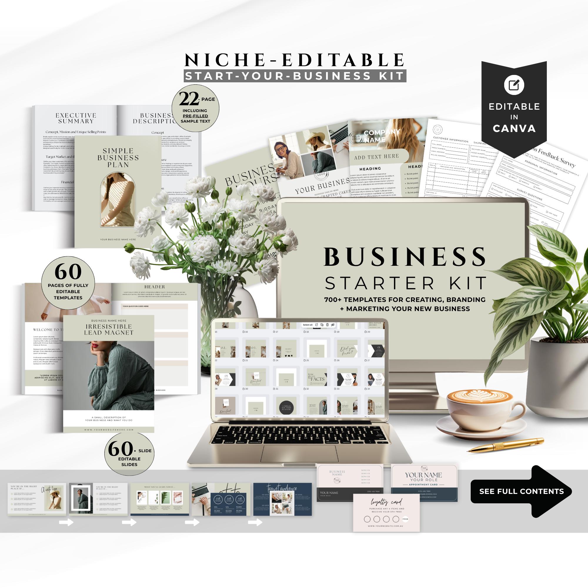 Small Business Starter Kit Canva, Editable Business Templates, Start-up ...