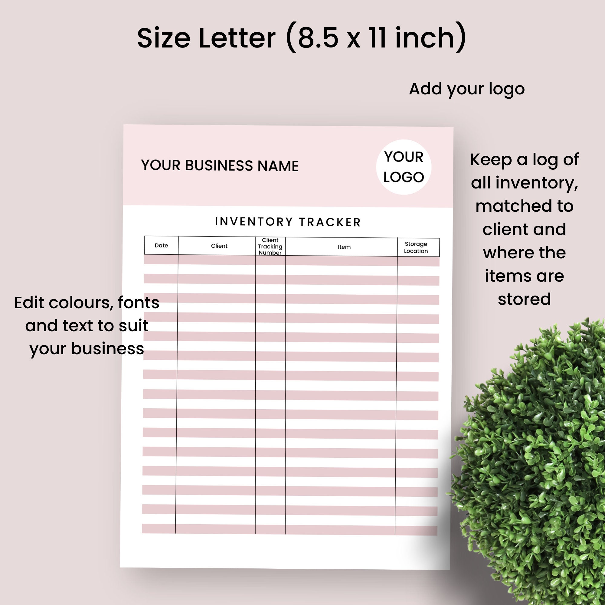 Consignment Store Inventory Tracker, Editable Reseller Consignment ...
